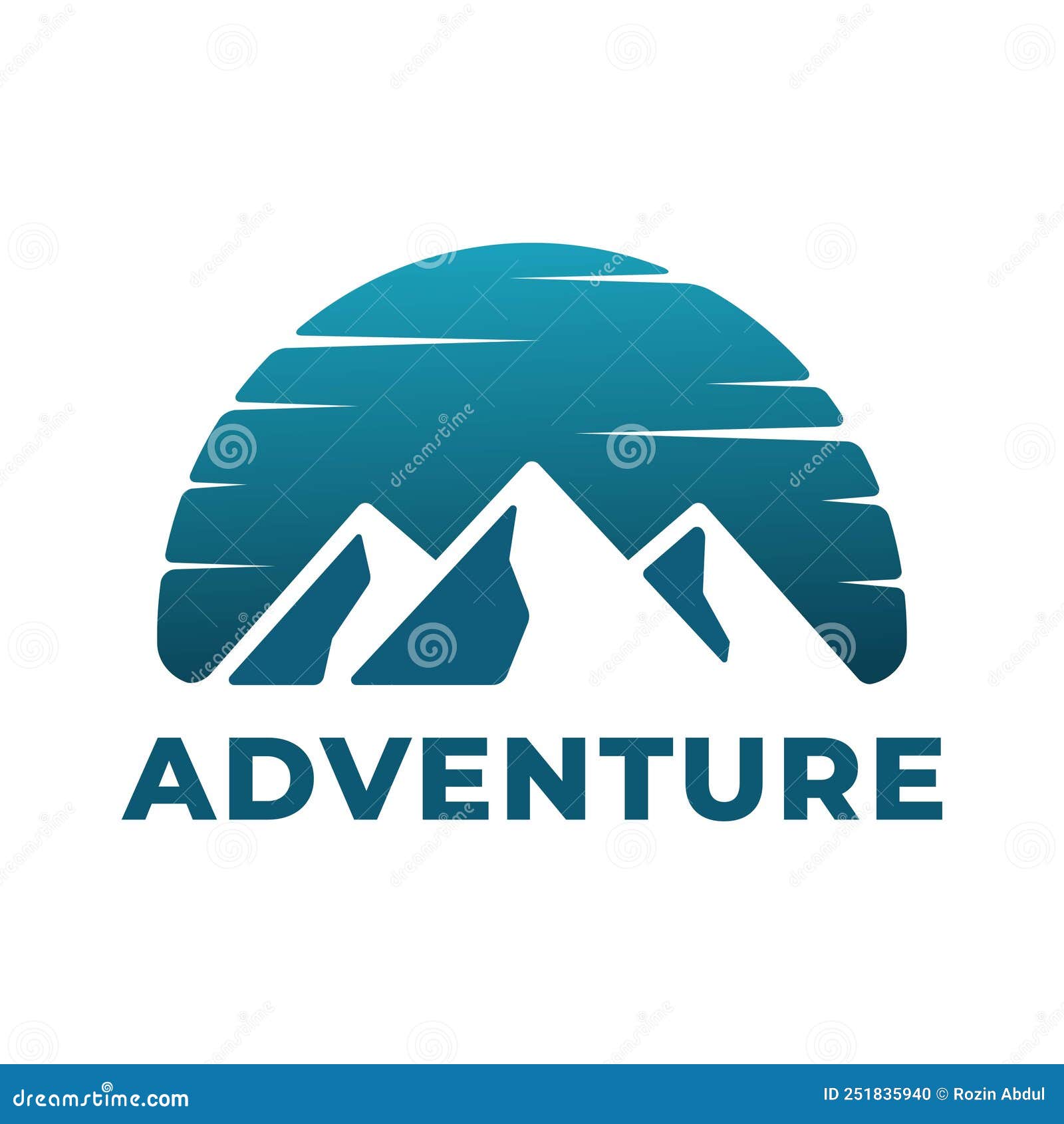 Adventure Logo Template with the Shape of Two Mountains Stock Vector ...