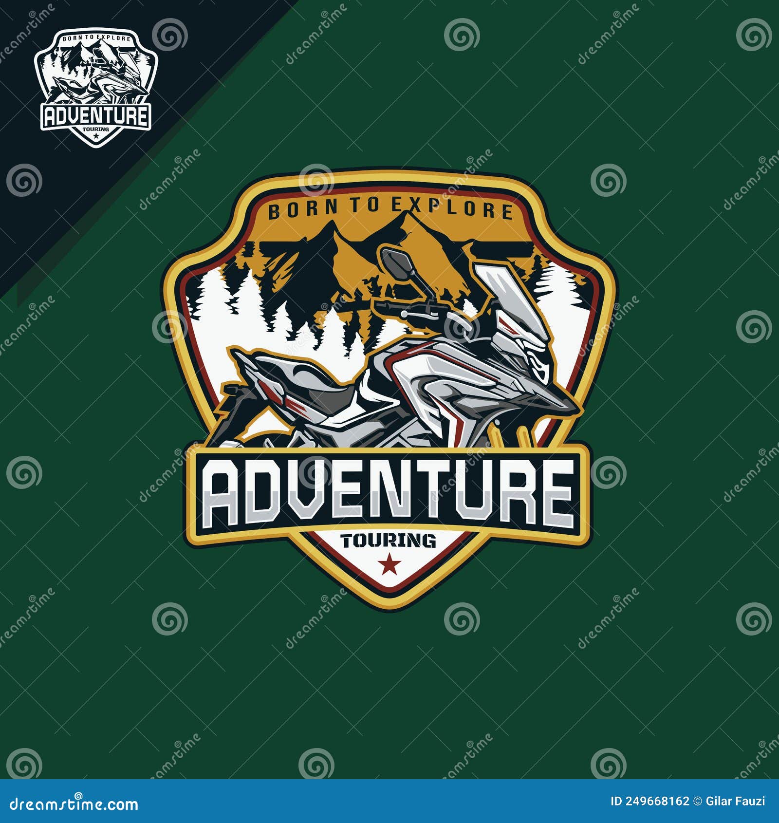 Adventure Motorcycle Logo Emblems Stock Vector - Illustration of ...