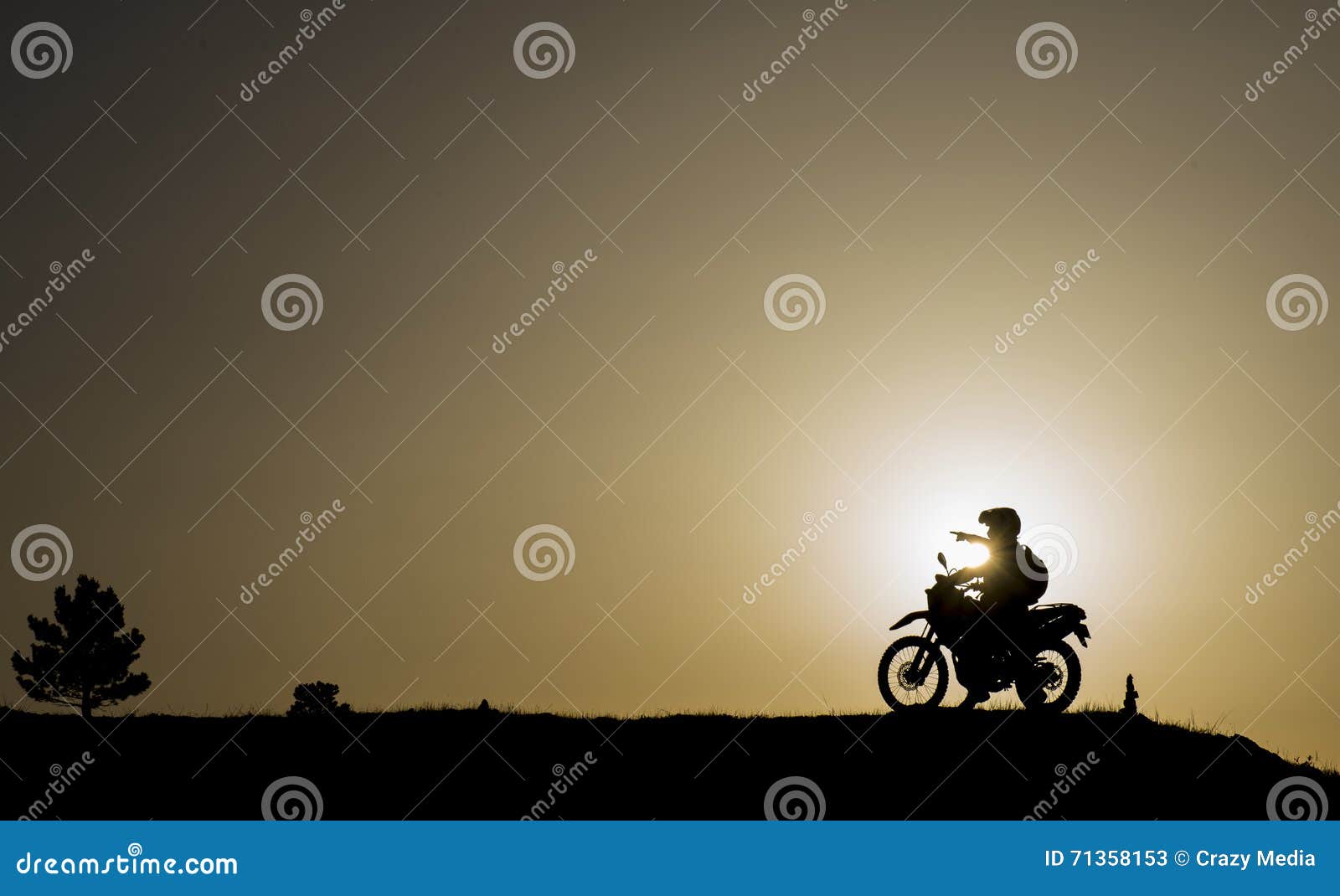 Adventure Motorcycle at Sunset Stock Image - Image of freedom, navigate ...