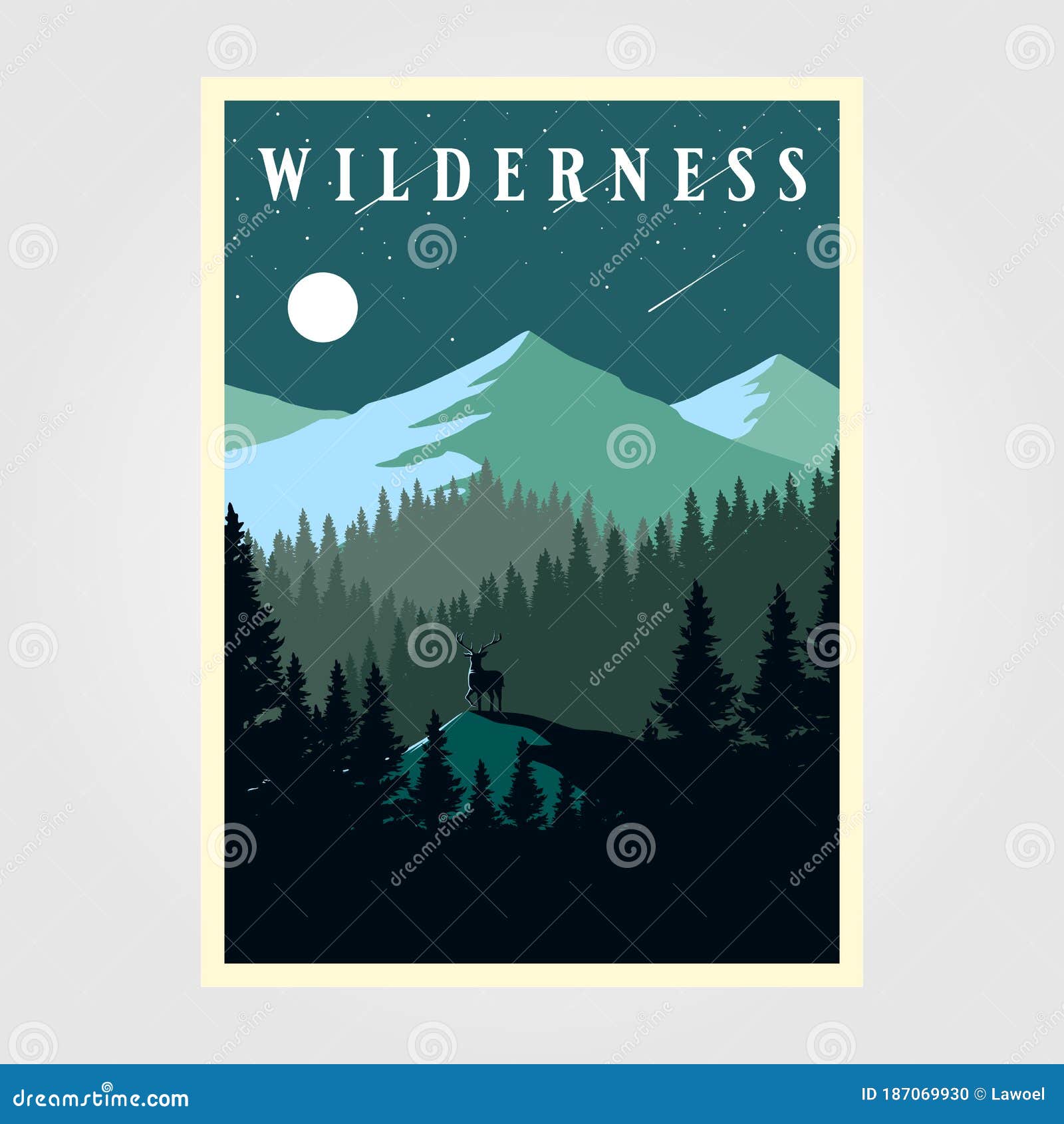 Adventure Mountain Camp Poster Wilderness Vector Illustration Design ...