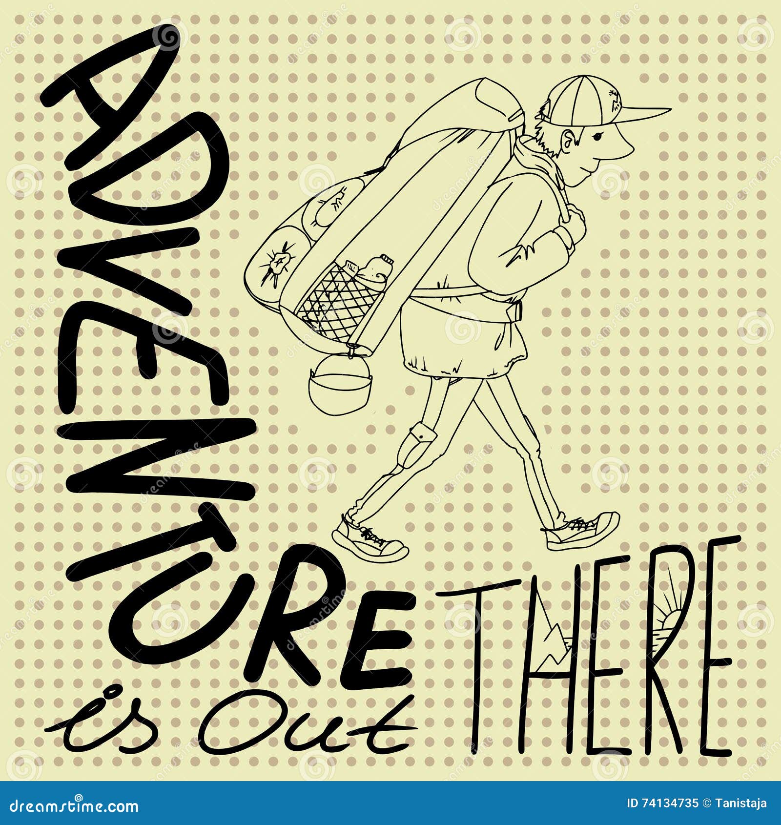 Adventure is out there stock vector. Illustration of leisure - 74134735