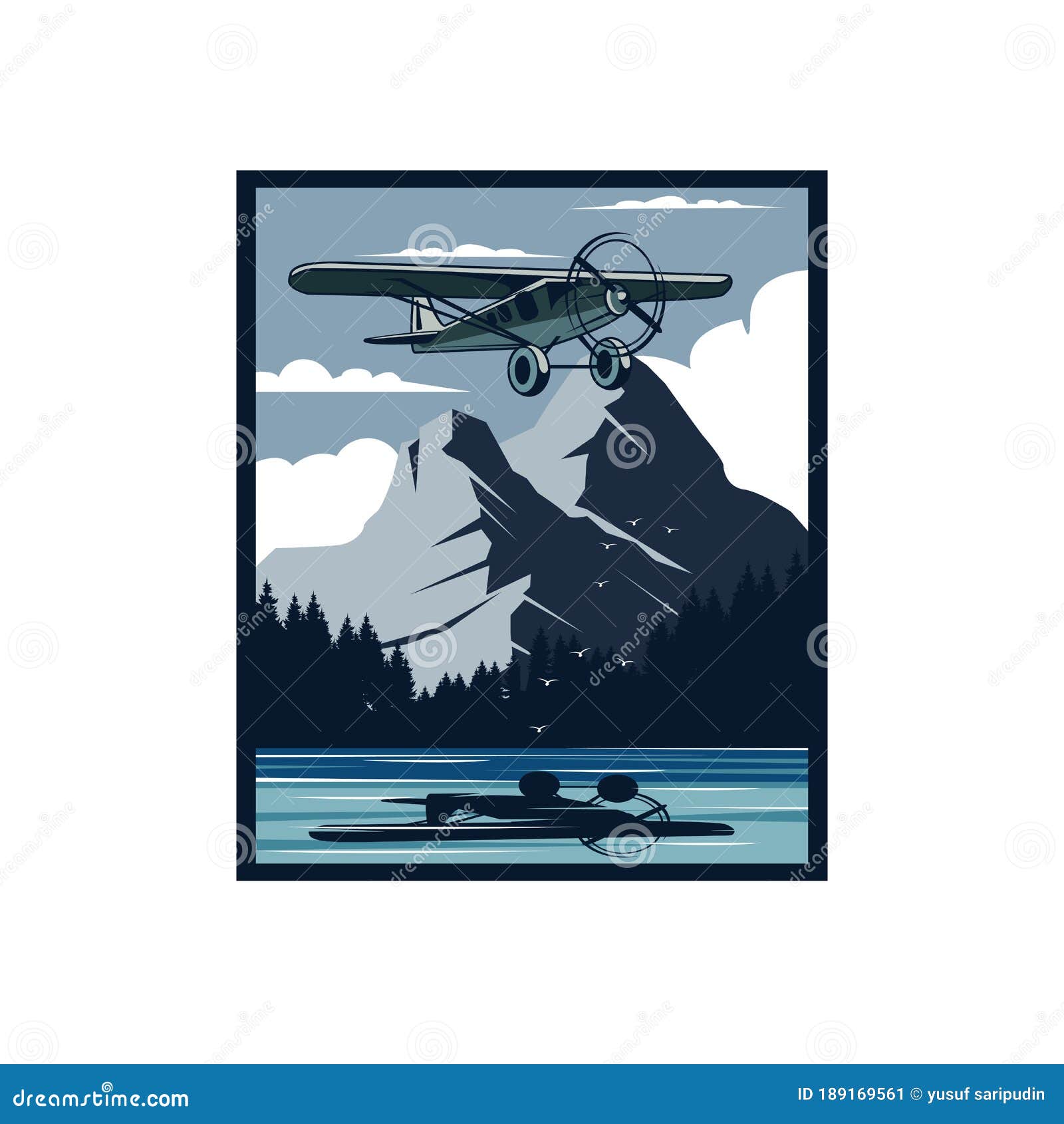 Adventure plane stock vector. Illustration of paradise - 189169561