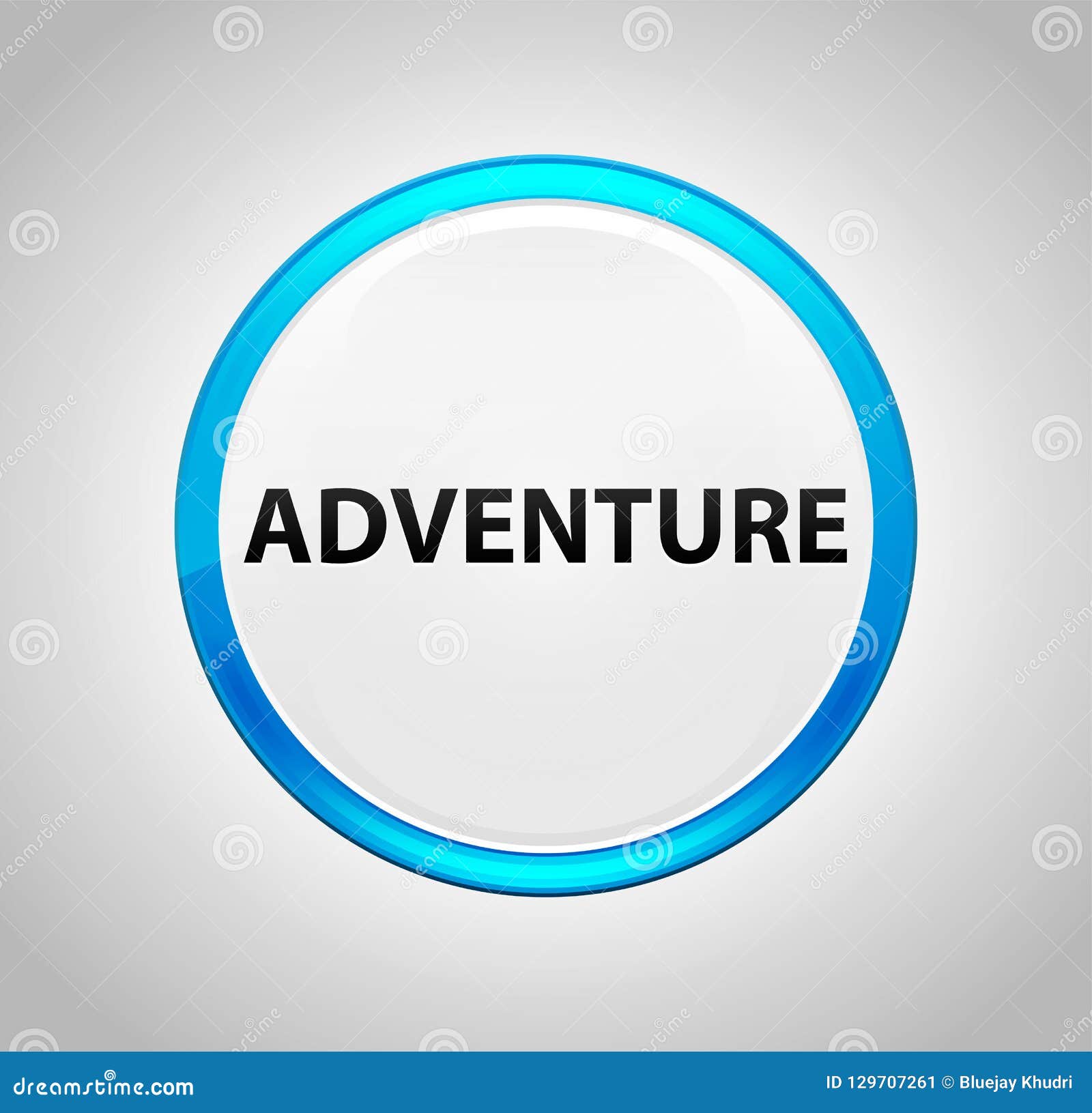 Adventure Round Blue Push Button Stock Illustration - Illustration of ...
