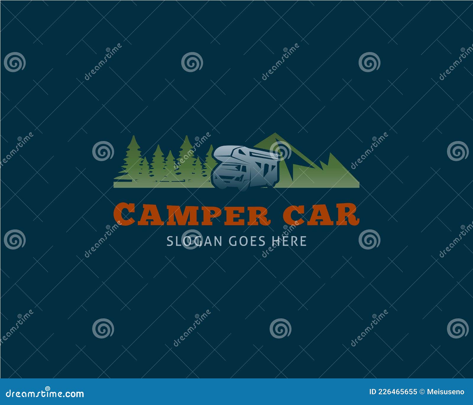 Adventure RV Camper Car Logo Design Template Stock Vector ...