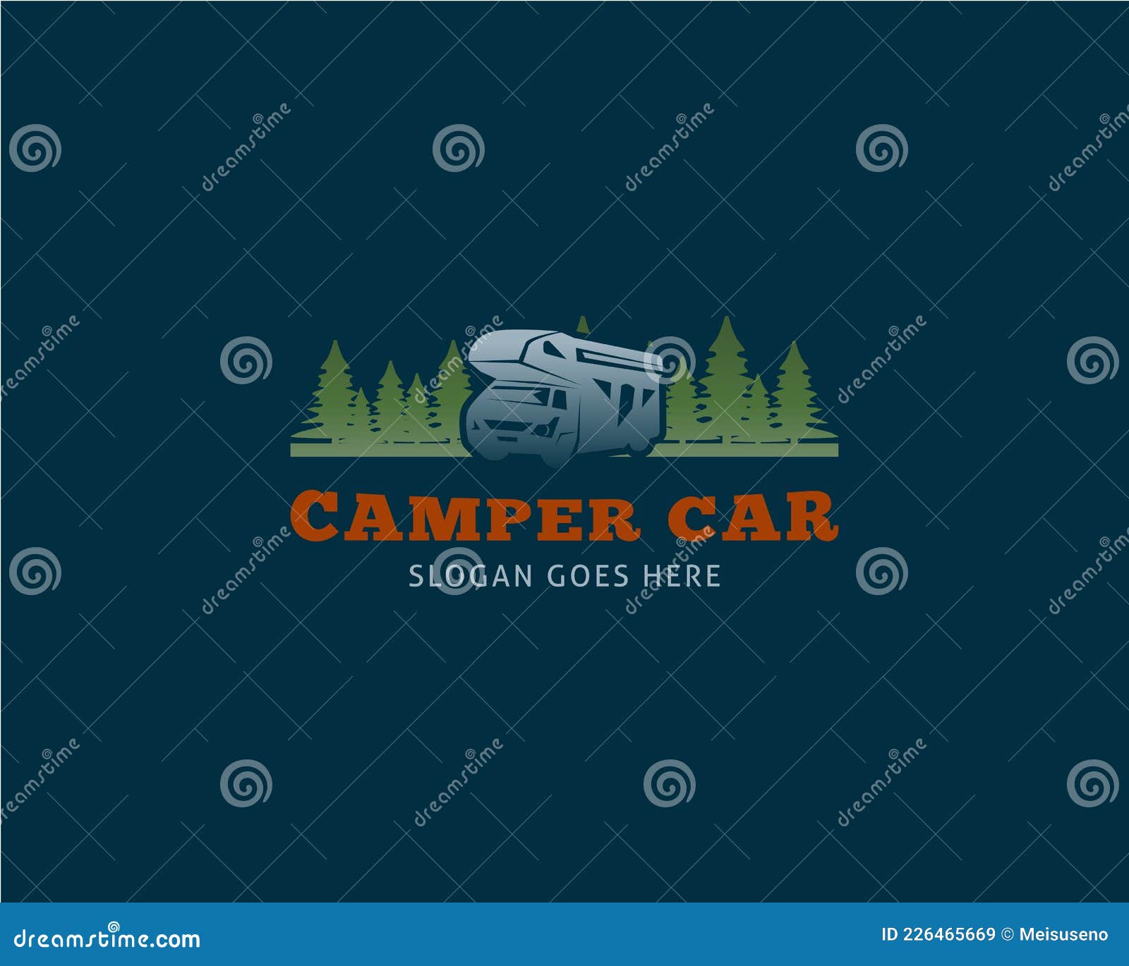 Adventure RV Camper Car Logo Design Template Stock Vector ...