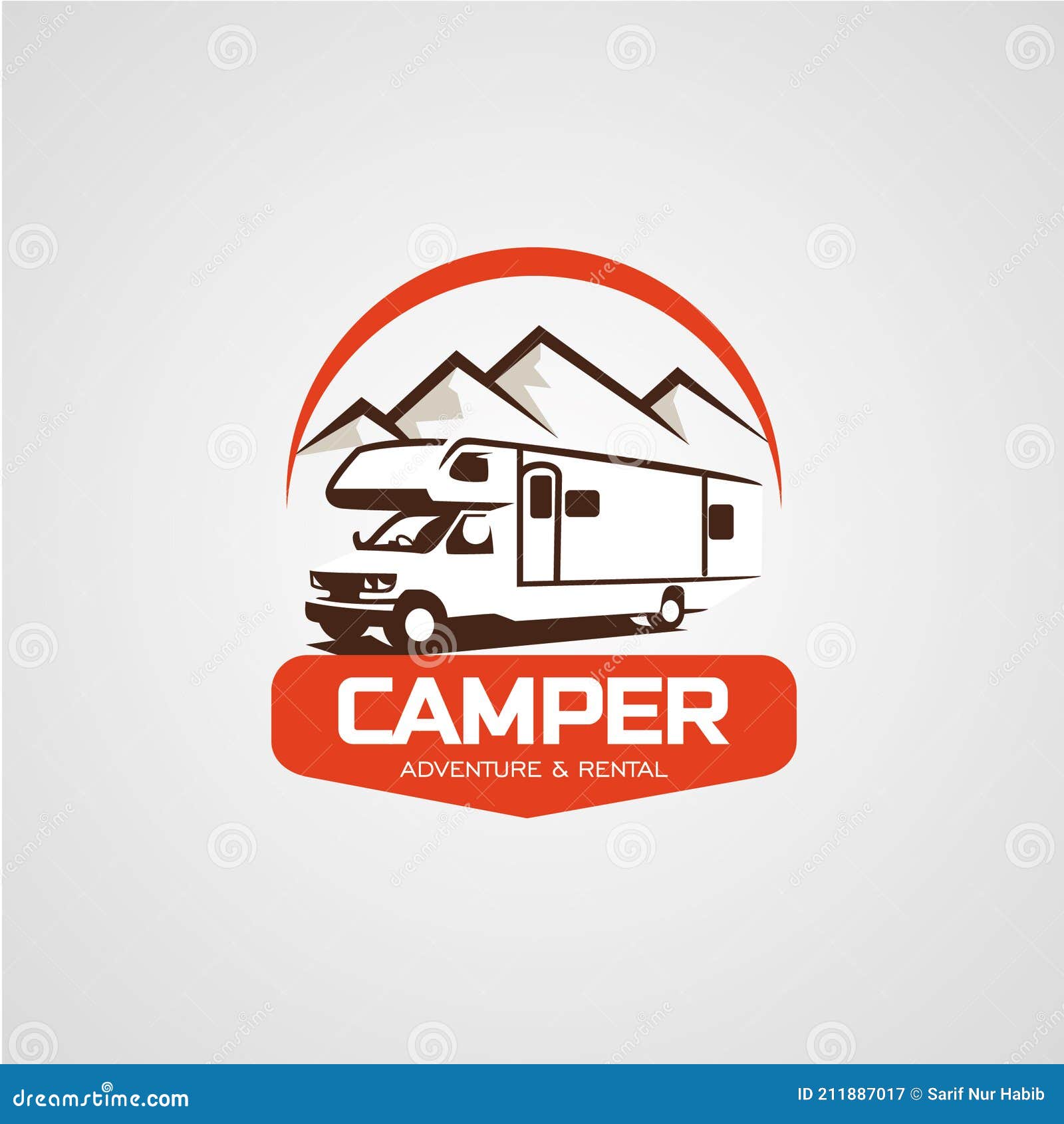 Adventure RV Camper Car Logo Designs Template Stock Vector ...