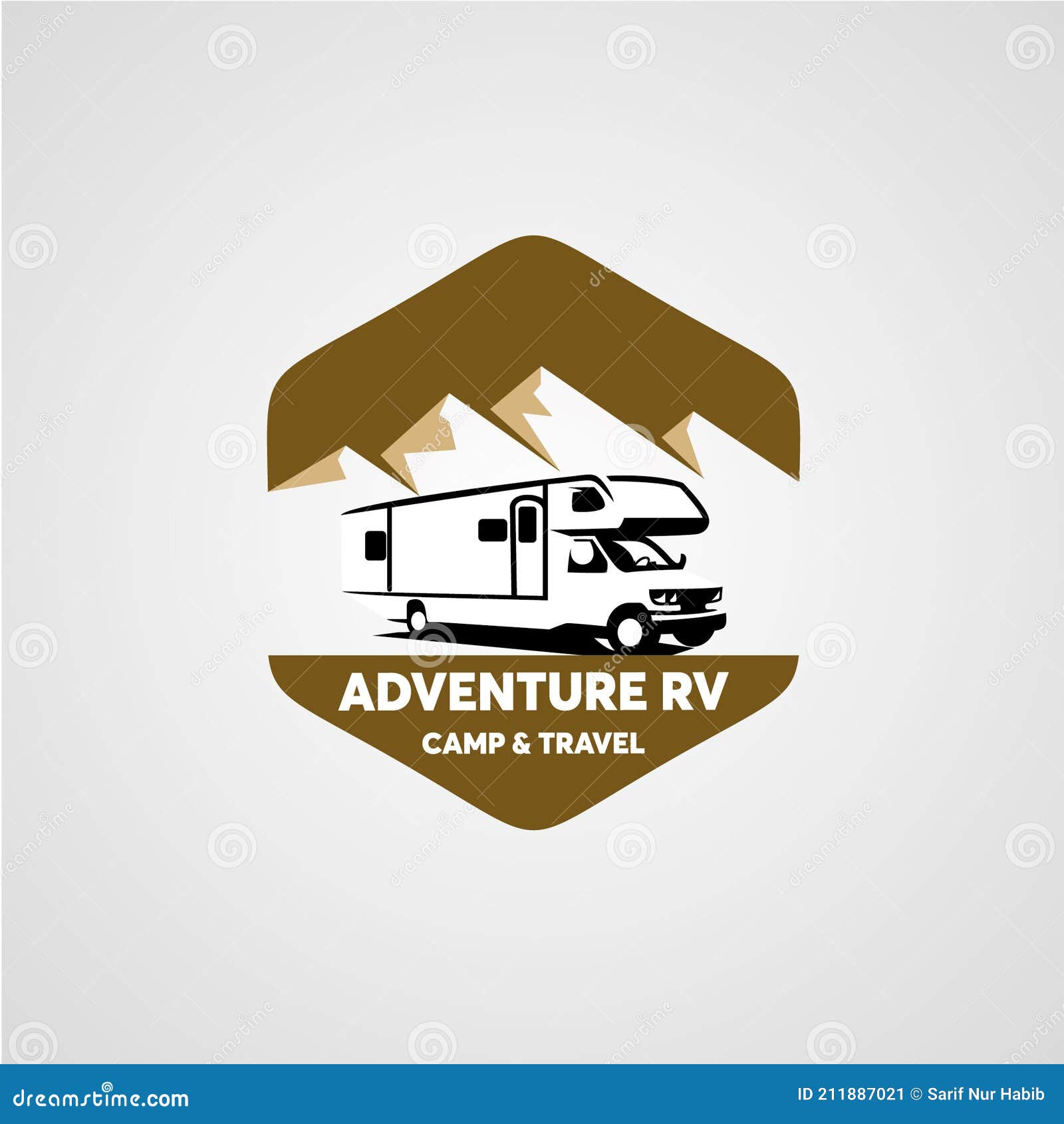 Adventure RV Camper Car Logo Designs Template Stock Vector ...