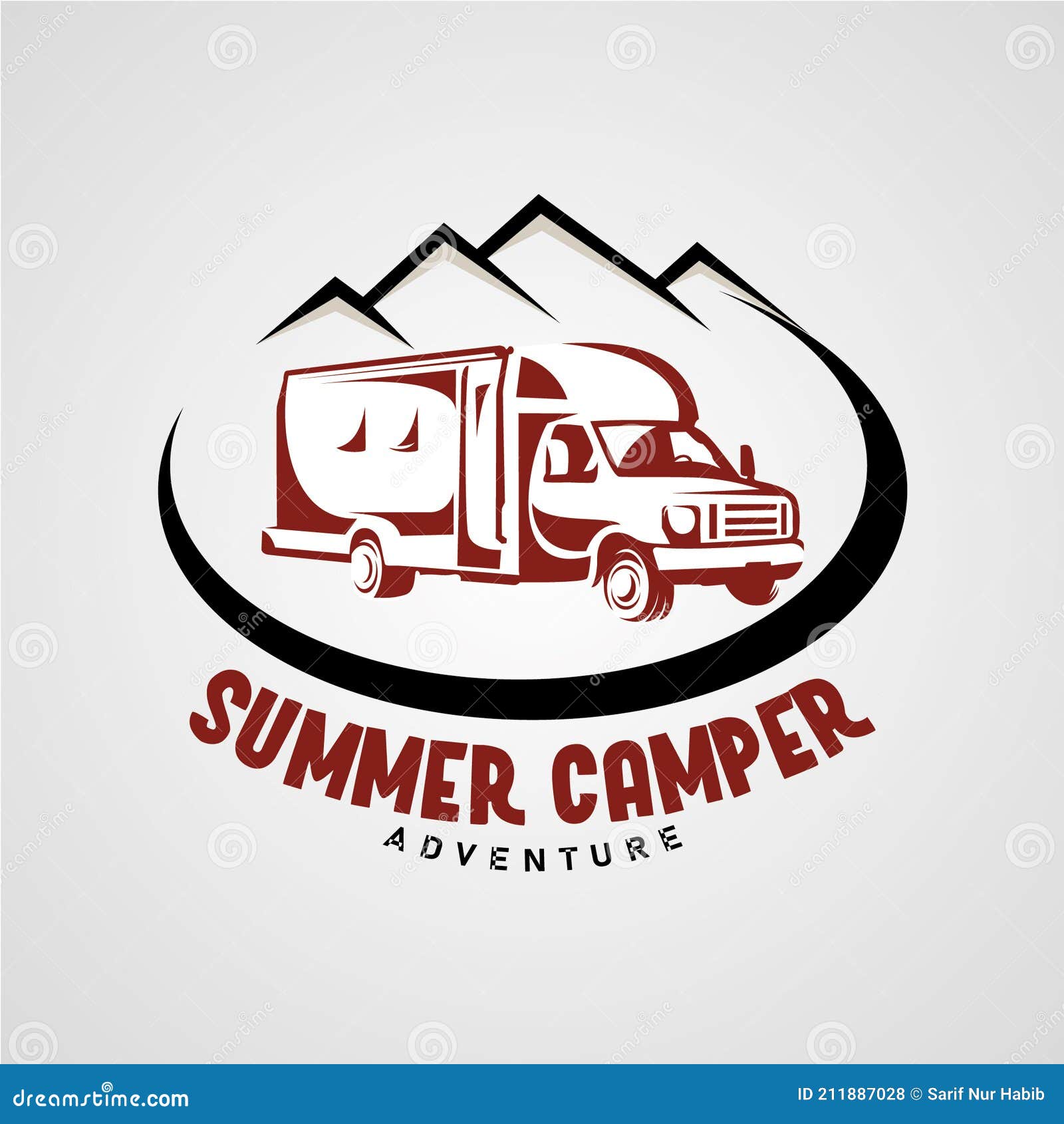 Adventure RV Camper Car Logo Designs Template Stock Vector ...