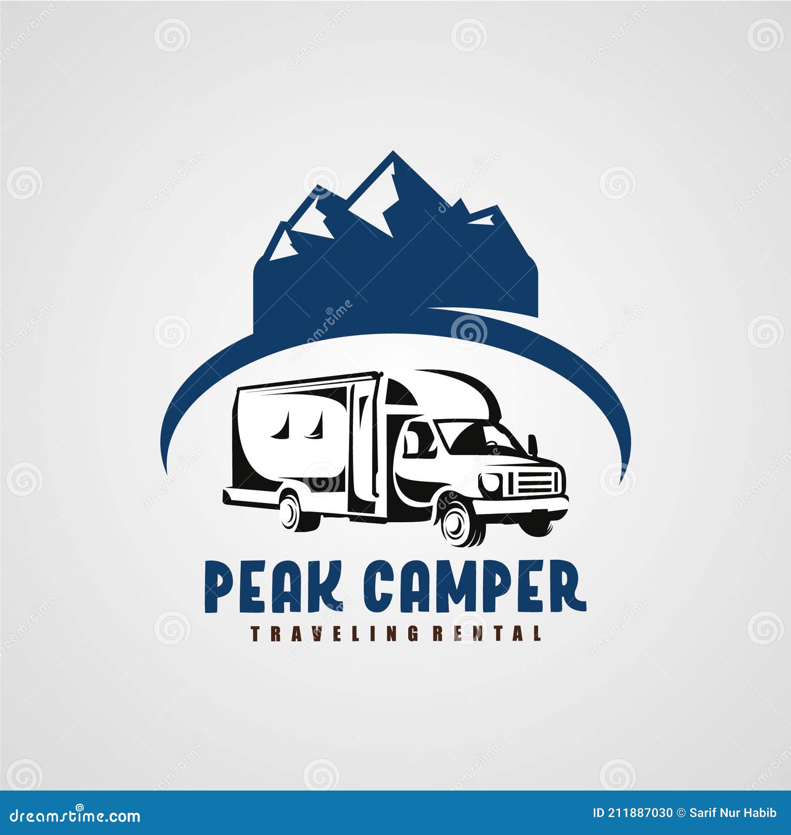 Adventure RV Camper Car Logo Designs Template Stock Vector ...