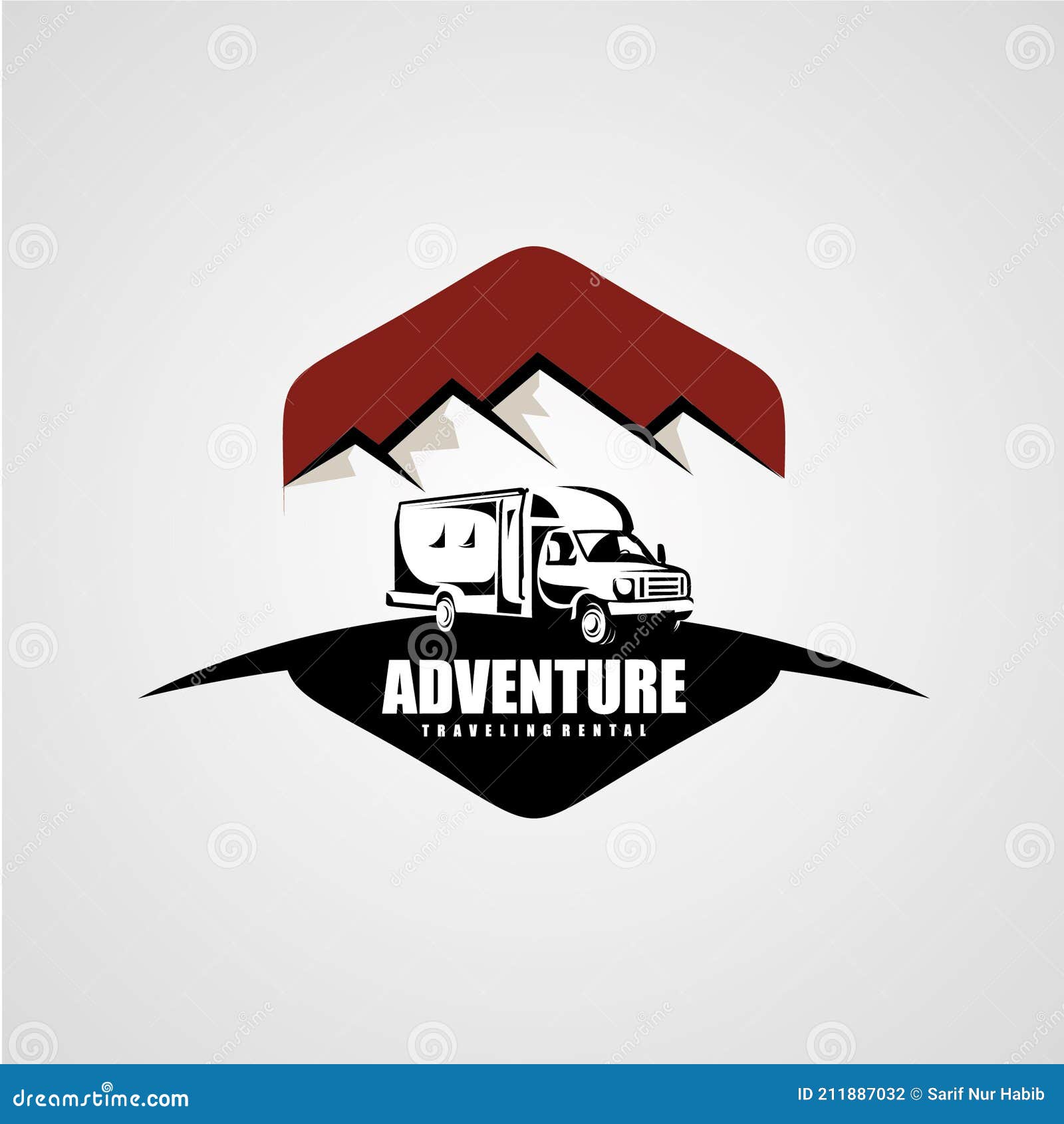 Adventure RV Camper Car Logo Designs Template Stock Vector ...