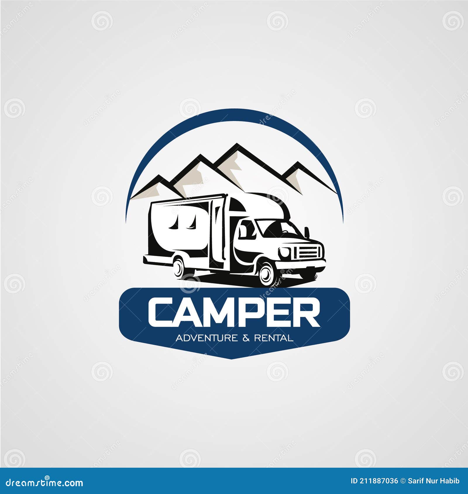 Adventure RV Camper Car Logo Designs Template Stock Vector ...