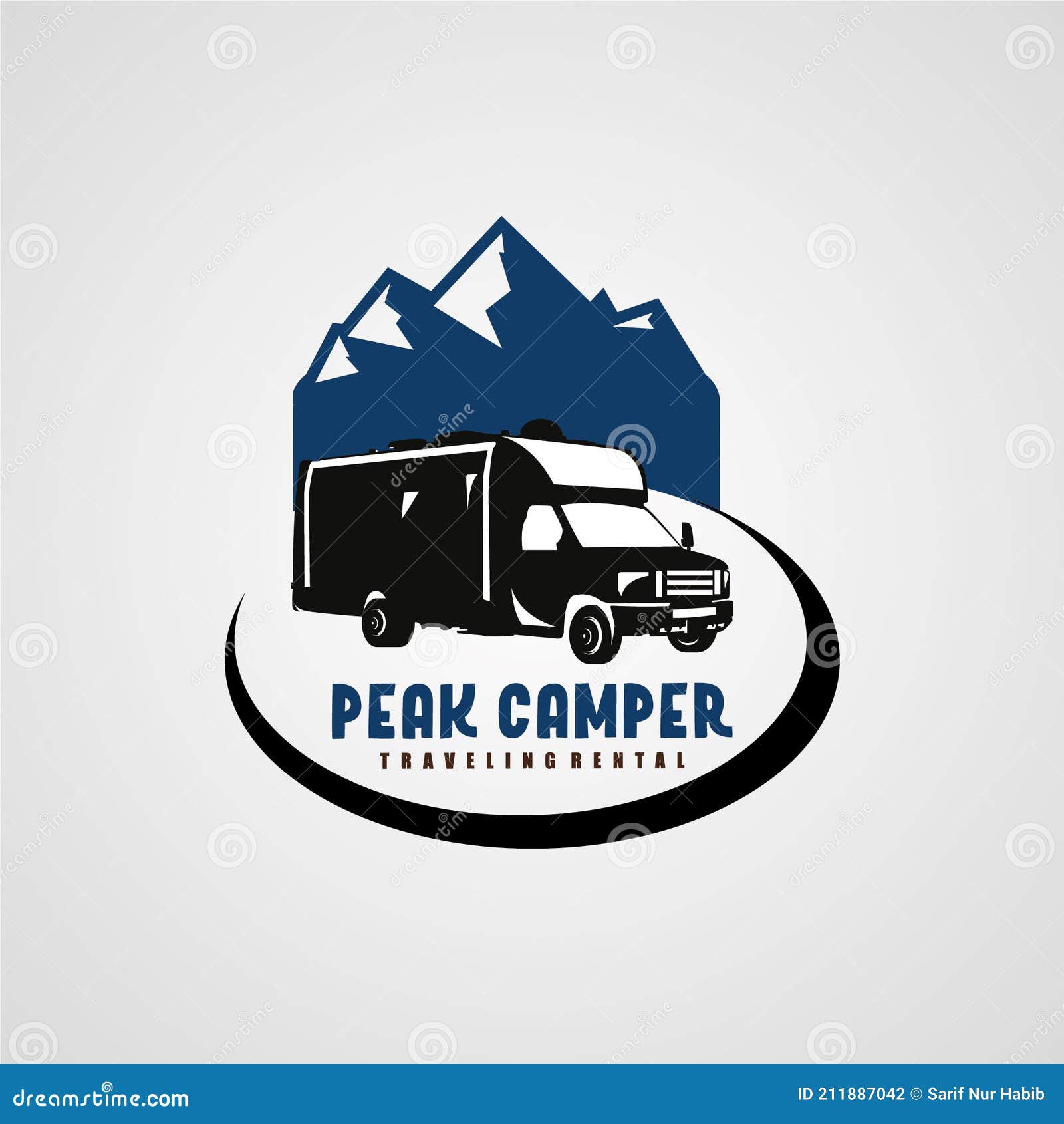 Adventure RV Camper Car Logo Designs Template Stock Vector ...