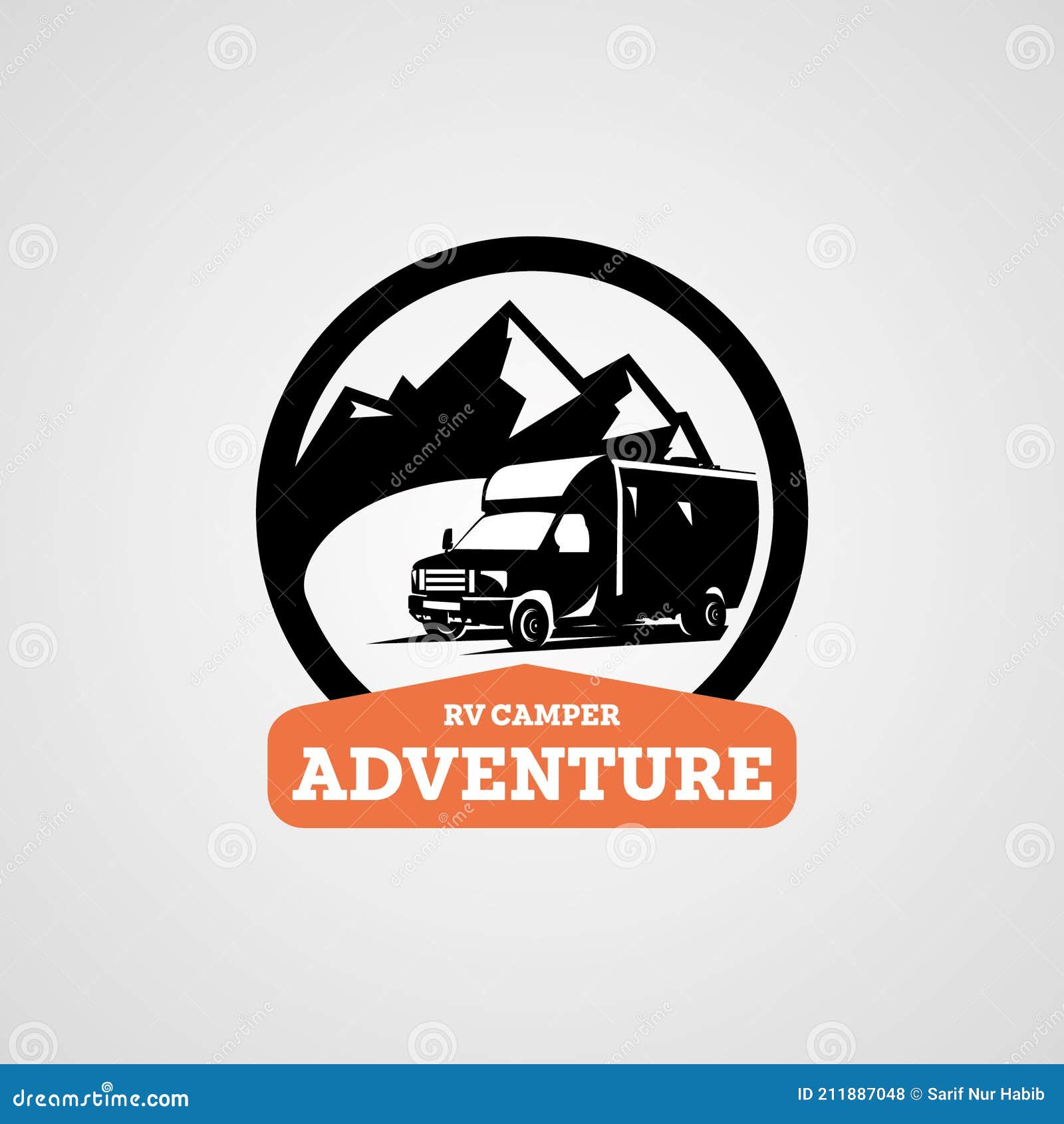 Adventure RV Camper Car Logo Designs Template Stock Vector ...