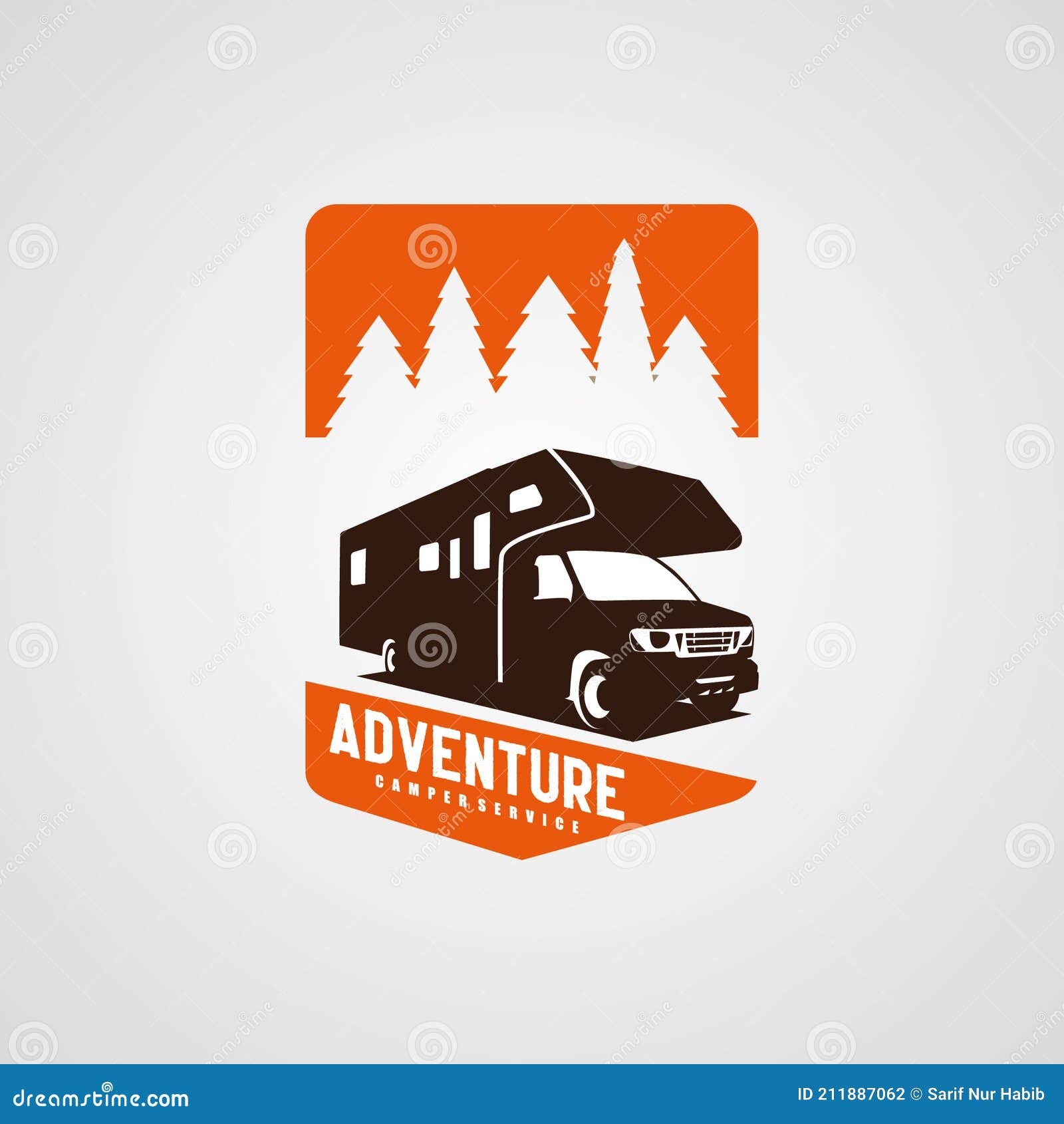 Adventure RV Camper Car Logo Designs Template Stock Vector ...