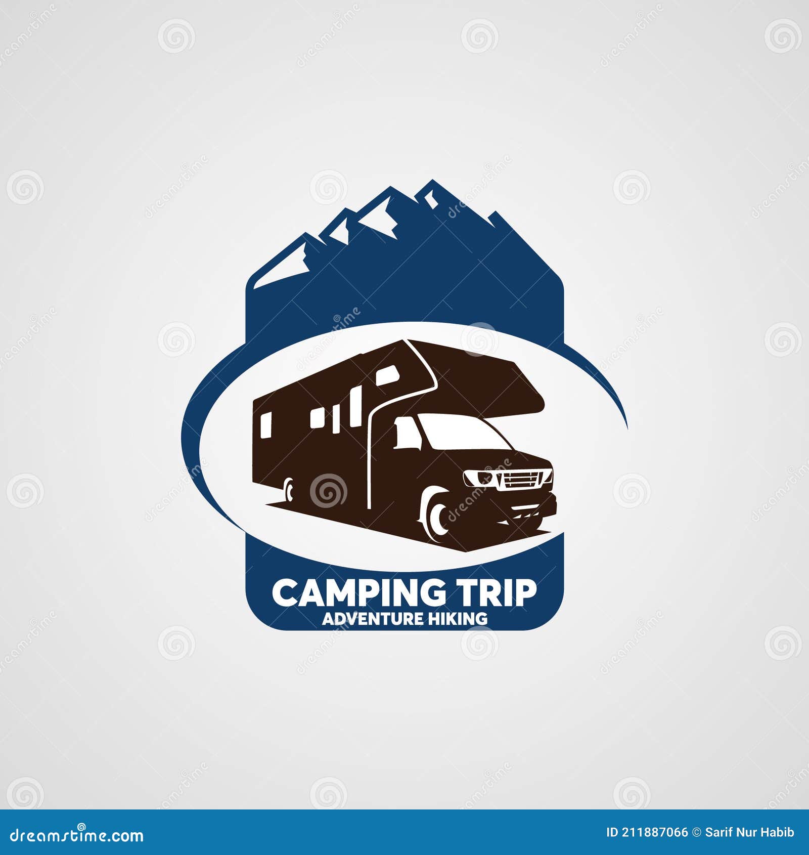 Adventure RV Camper Car Logo Designs Template Stock Vector ...