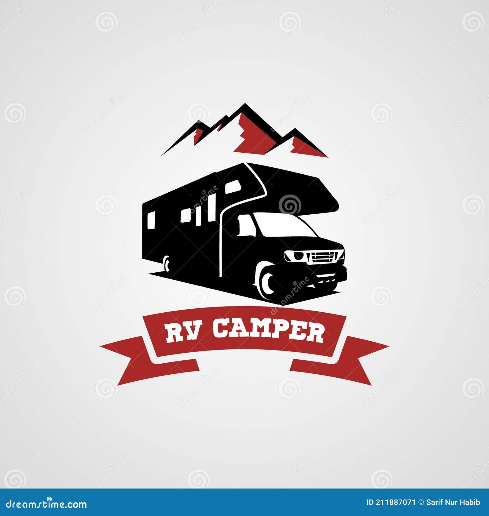 Adventure RV Camper Car Logo Designs Template Stock Vector ...