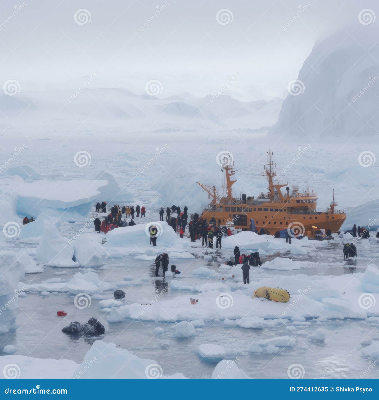 Adventure Scientific Expedition in Antarctica Generative AI Stock ...