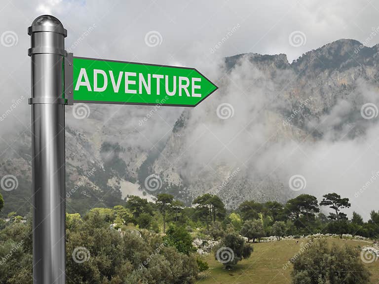 Adventure signpost stock image. Image of climb, gray - 19981507