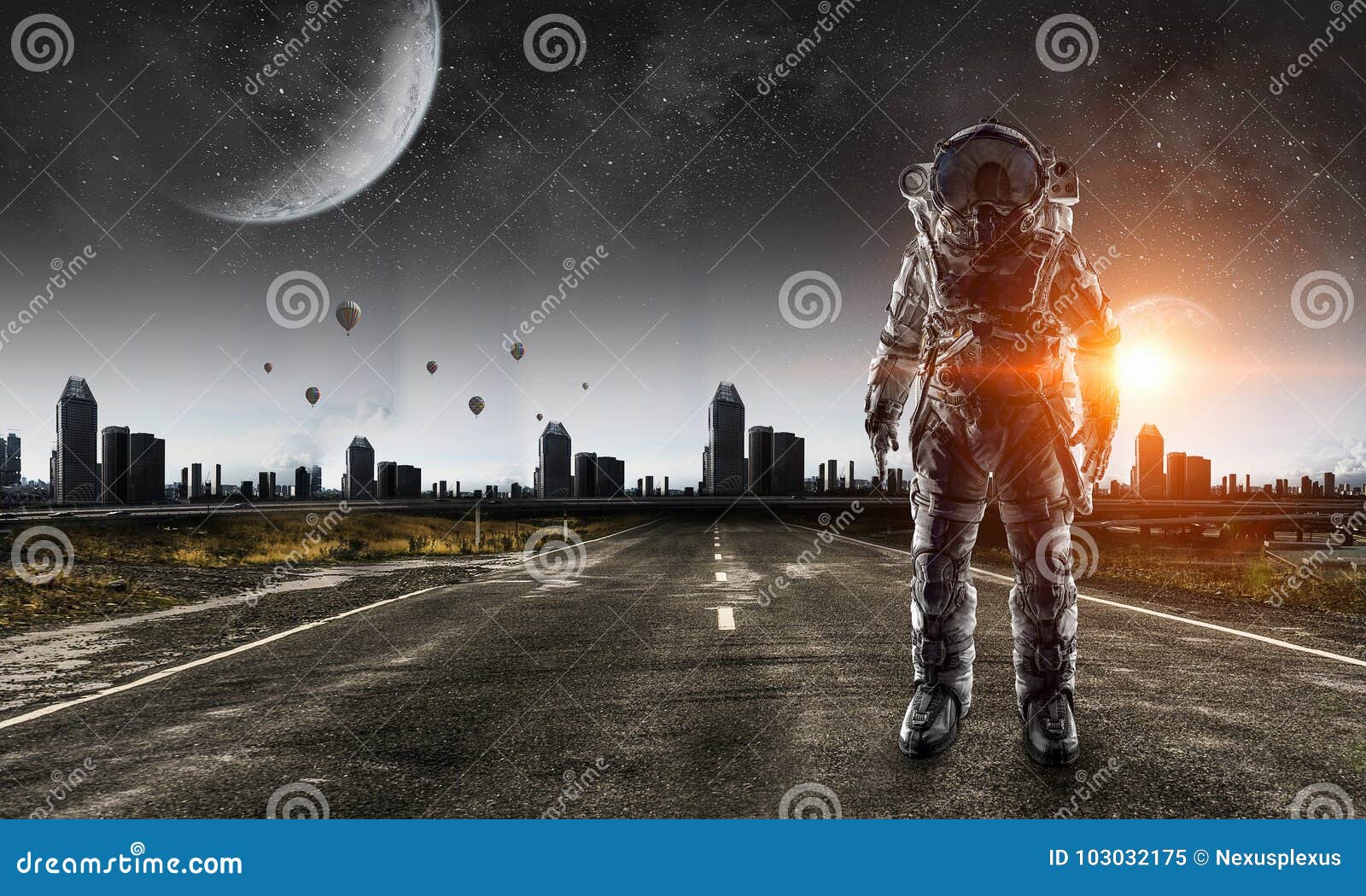 Adventure of Spaceman. Mixed Media Stock Image - Image of science ...