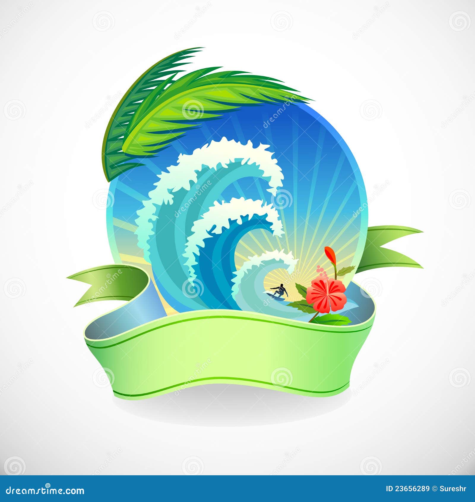 Adventure Surfing In Tropical Island Stock Vector Illustration Of Holidays Lifestyles 23656289