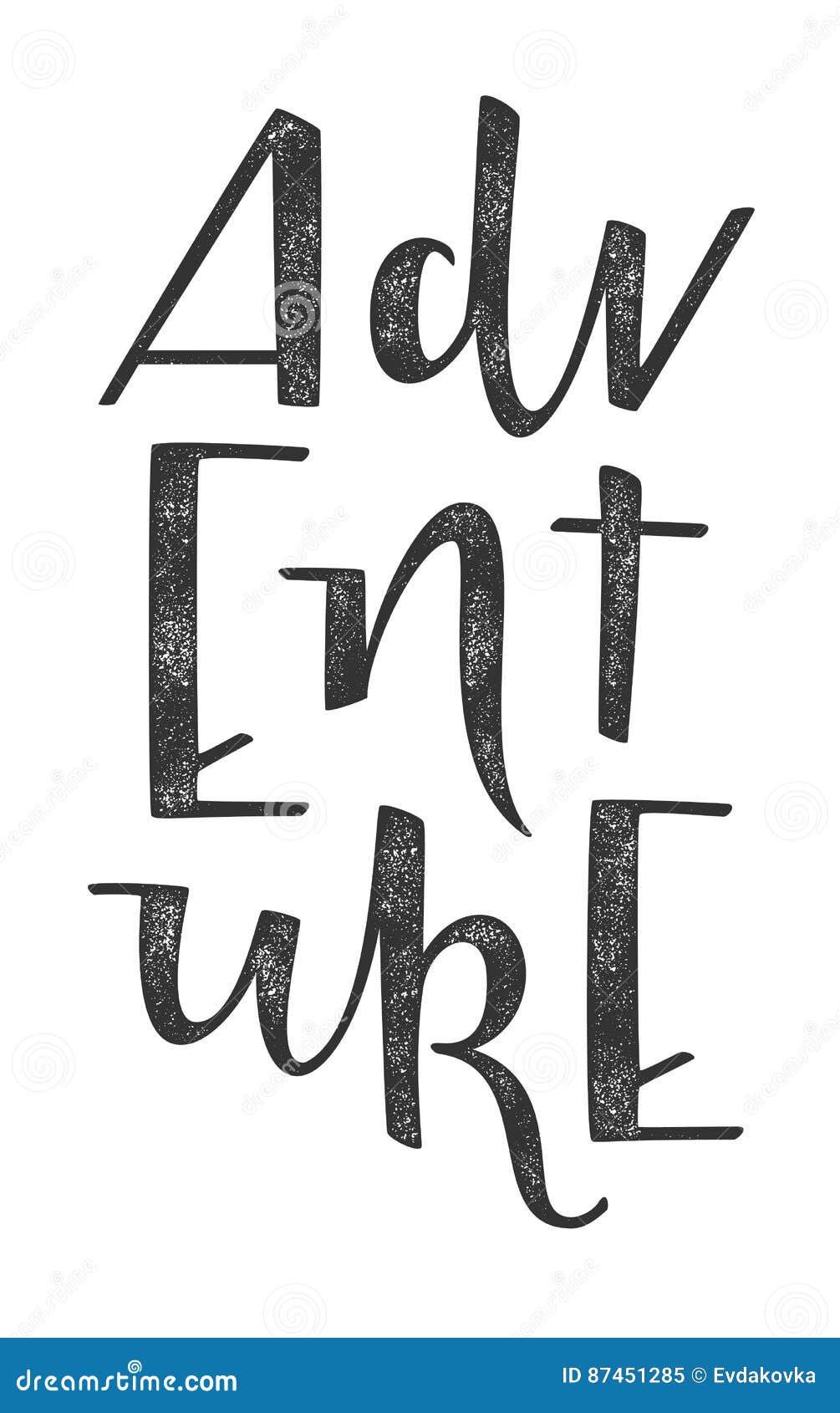 Adventure Text Design Element. Hand Drawn Original Lettering Stock ...