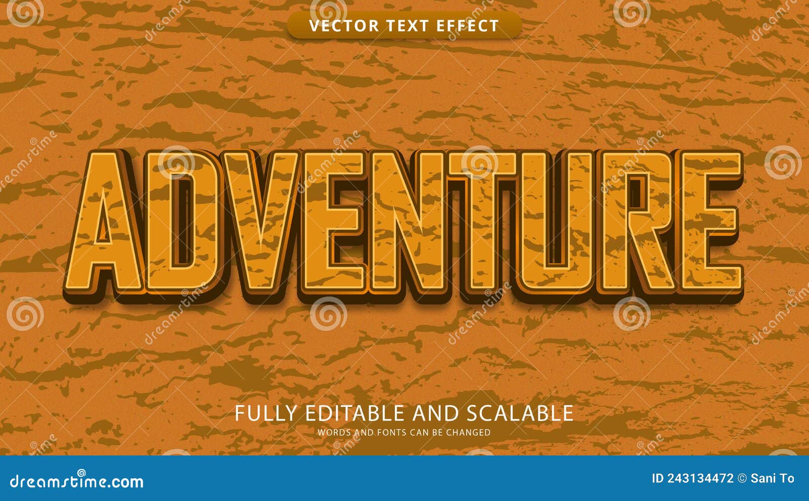 Adventure Text Effect Editable Eps File Stock Vector - Illustration of ...