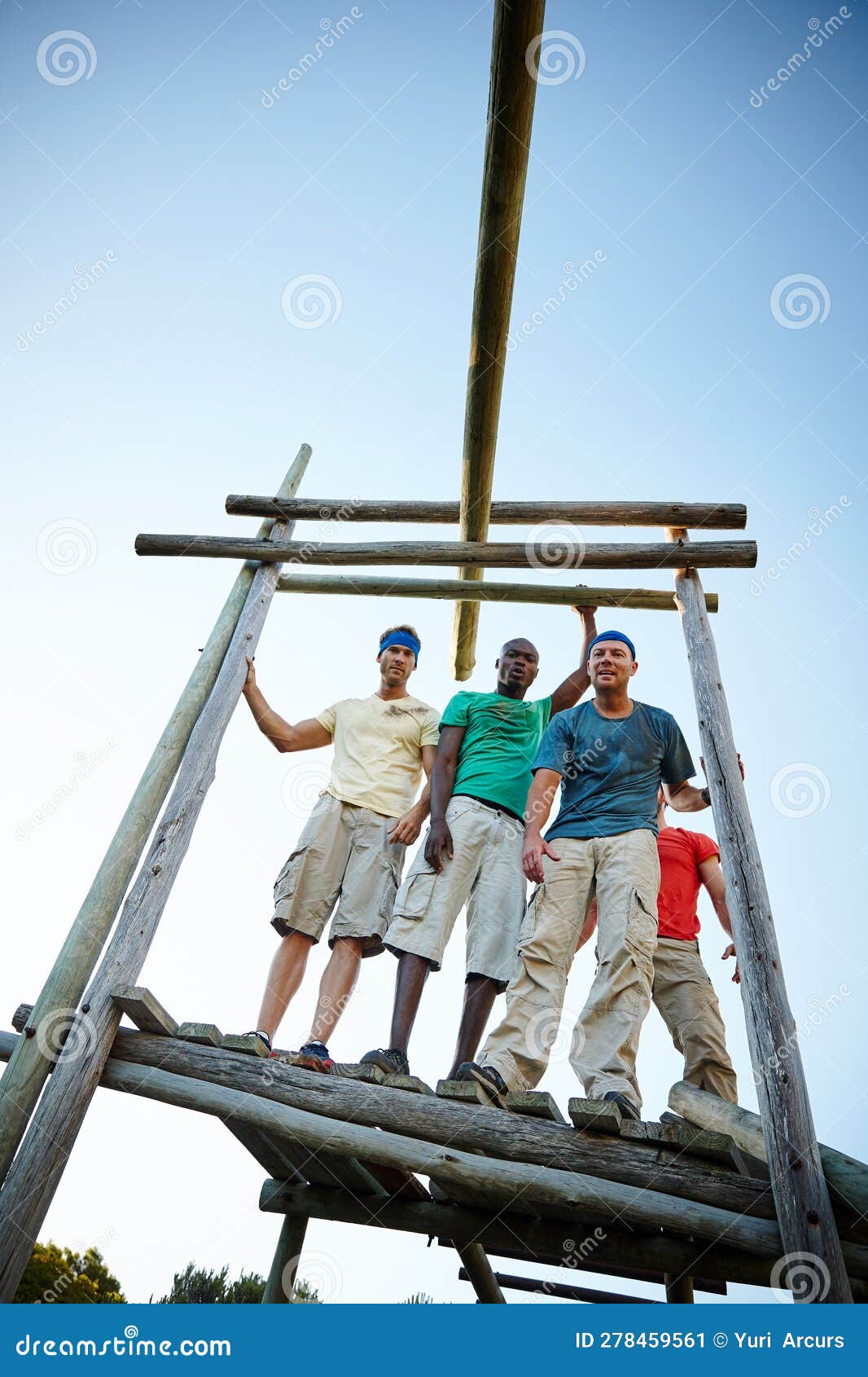 Adventure Time. a Group of Men Going through an Obstacle Course at ...