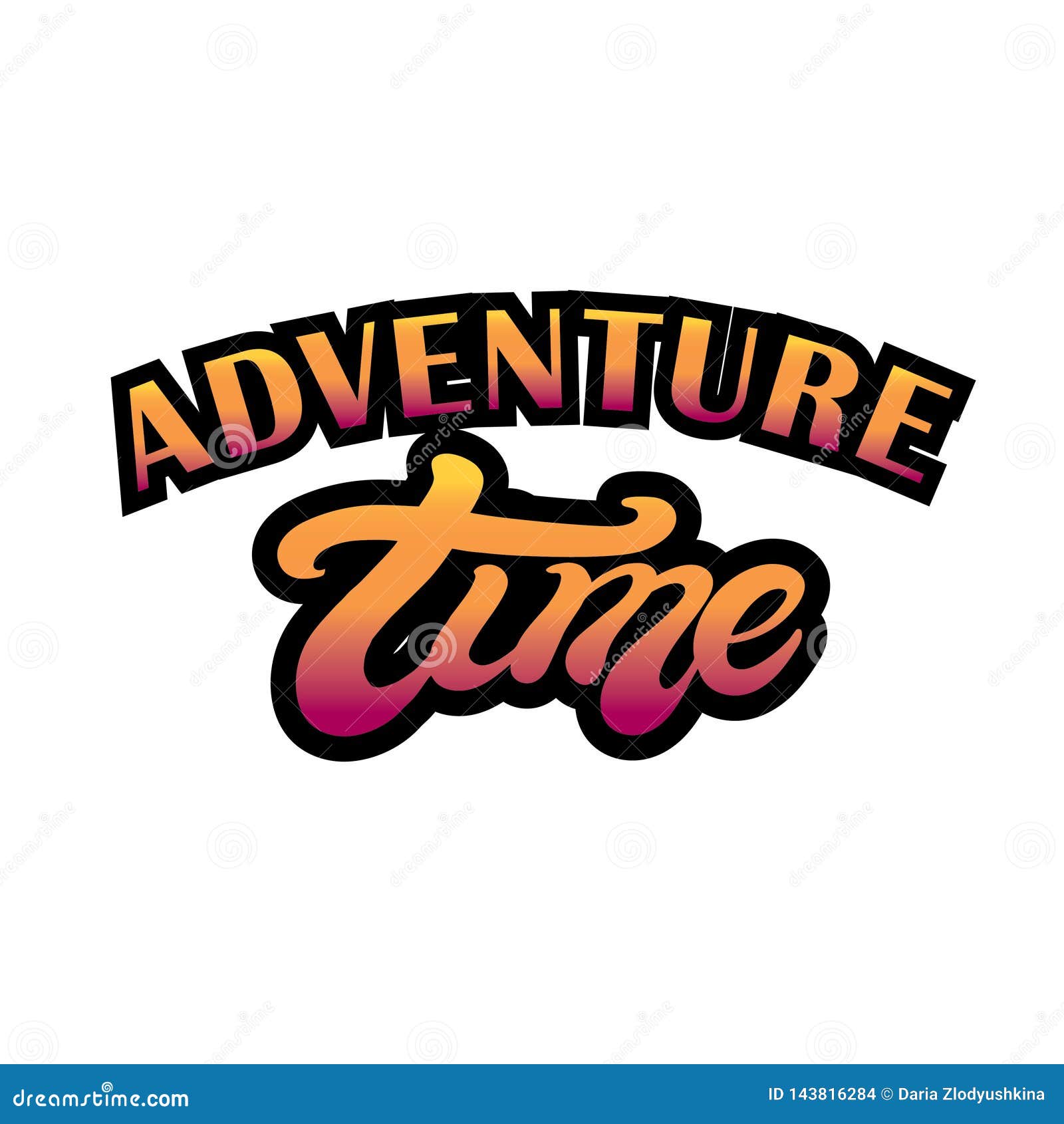 Adventure Time. Hand Drawn Lettering Stock Illustration - Illustration ...