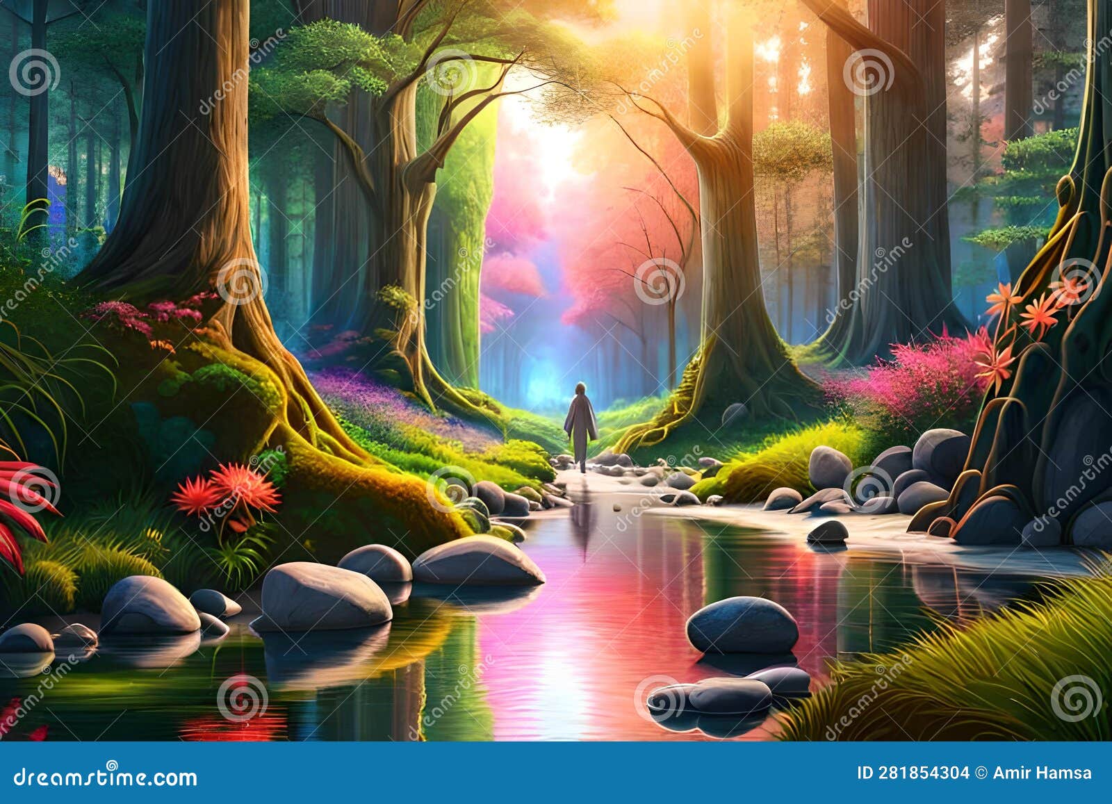 Adventure To a Magical Forest Stock Illustration - Illustration of ...