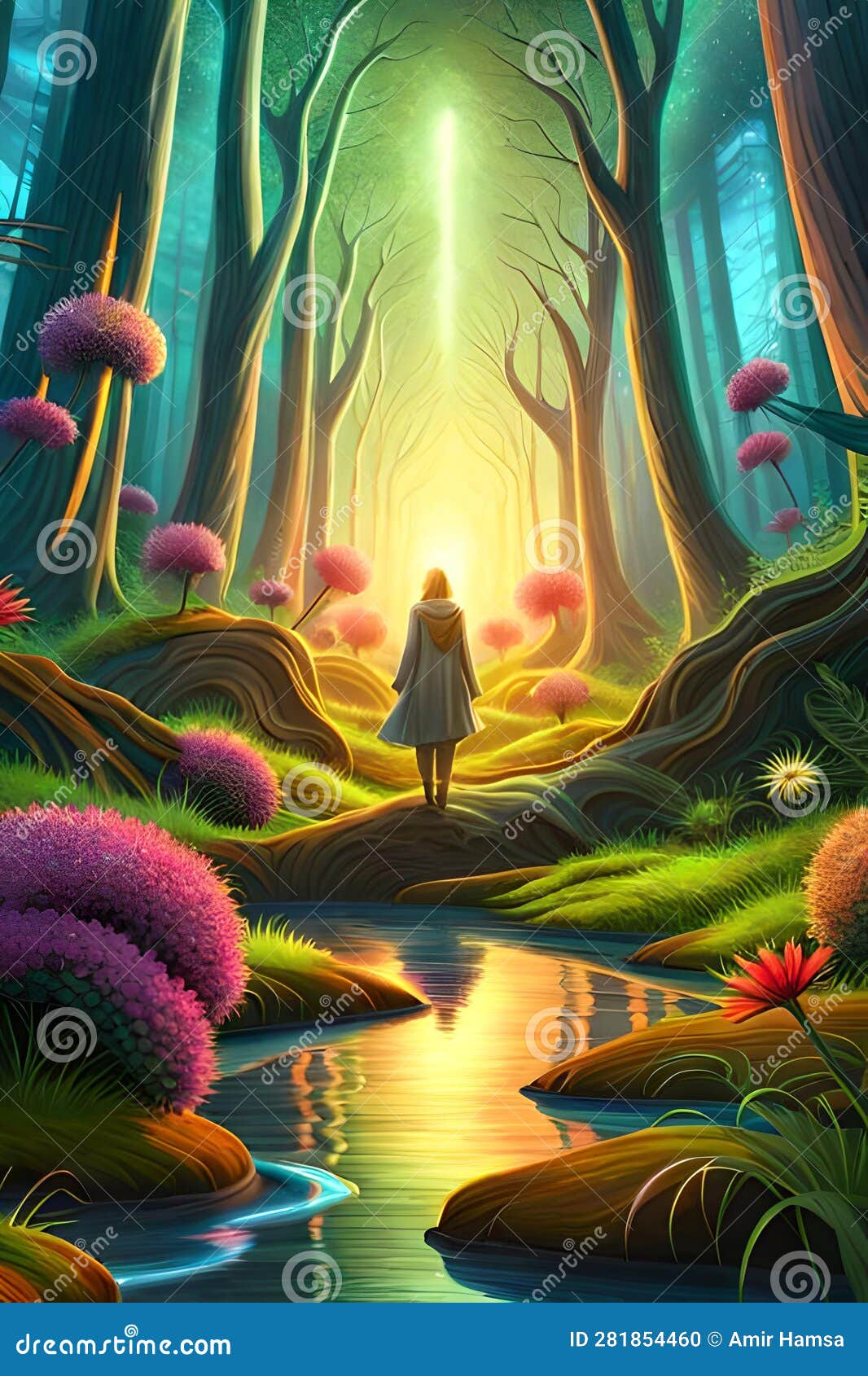 Adventure To a Magical Forest Stock Illustration - Illustration of ...