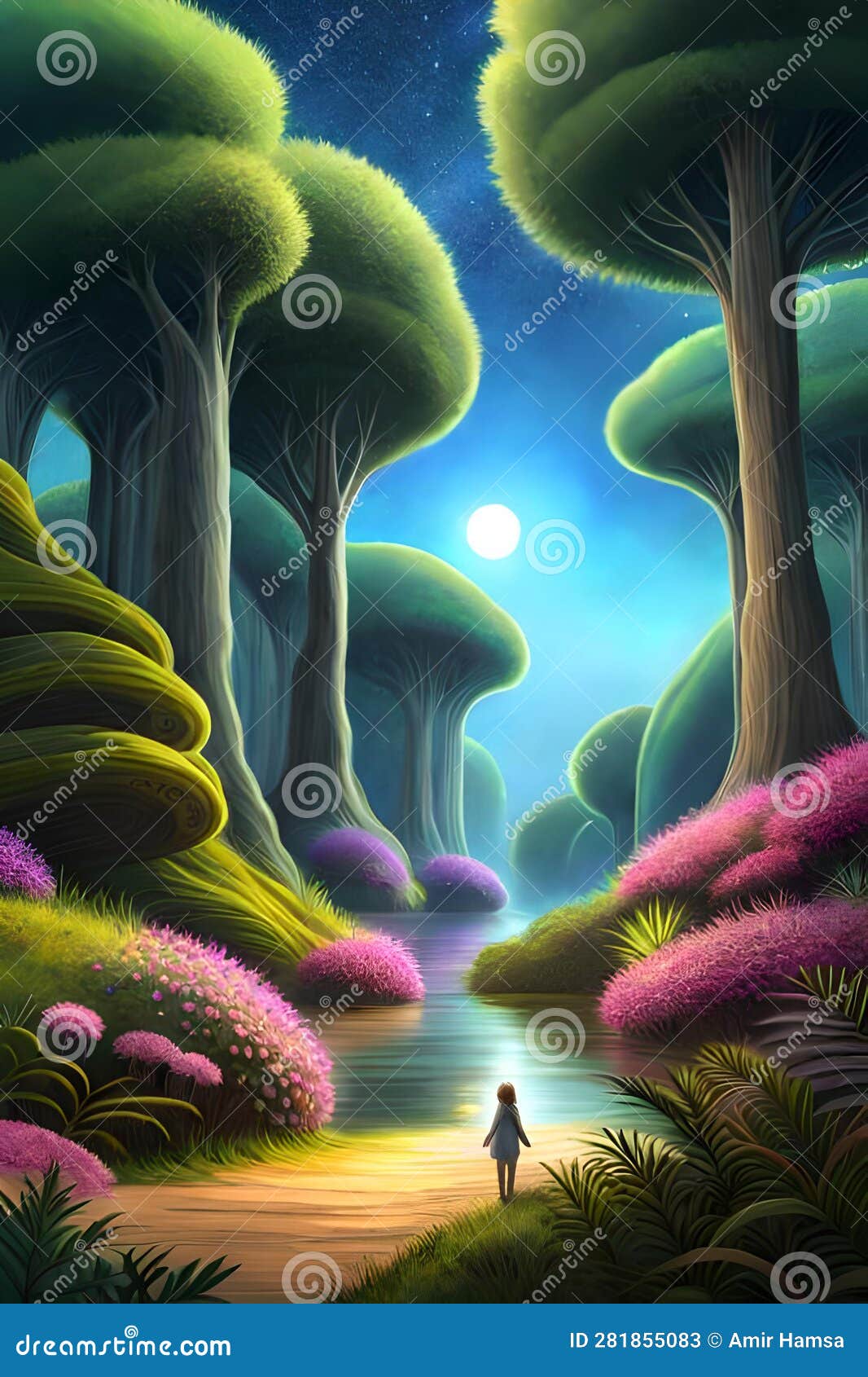 Adventure To a Magical Forest Stock Illustration - Illustration of ...