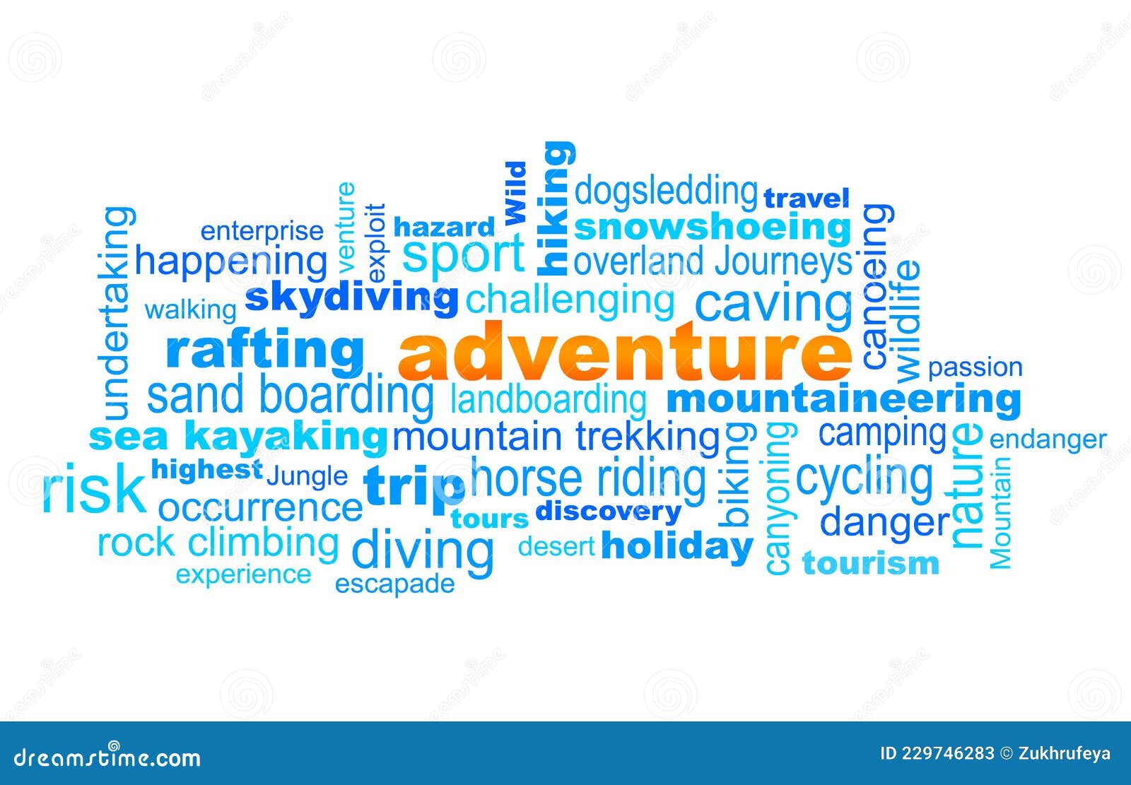 Adventure Word Cloud Design Cartoon Vector | CartoonDealer.com #229746283