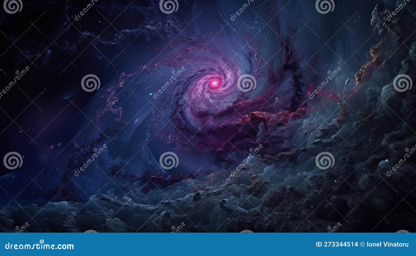 Infinite Expanse of the Universe, Representation of Space with Nebulae ...