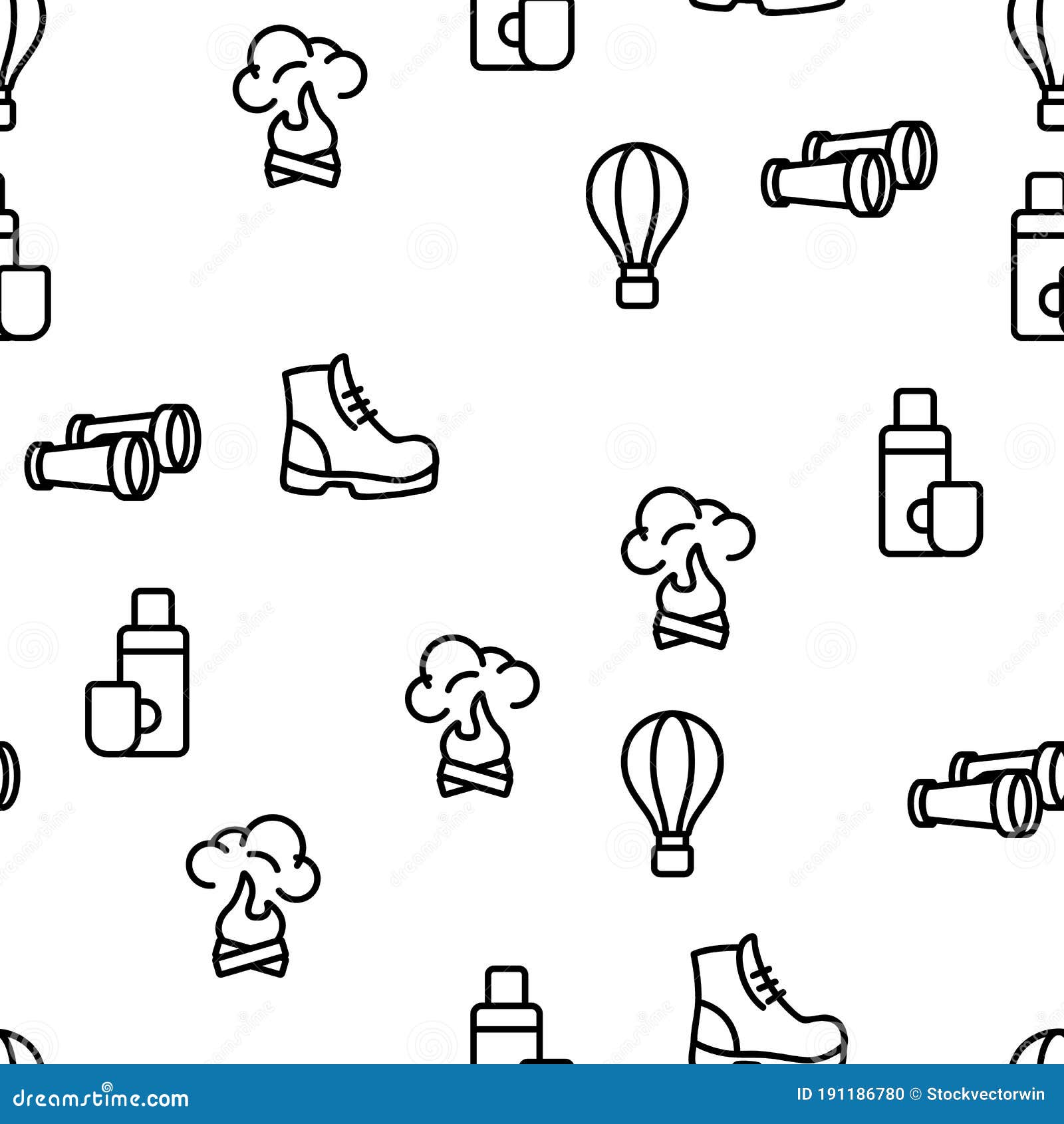 Adventure Vector Seamless Pattern Stock Vector - Illustration of ...