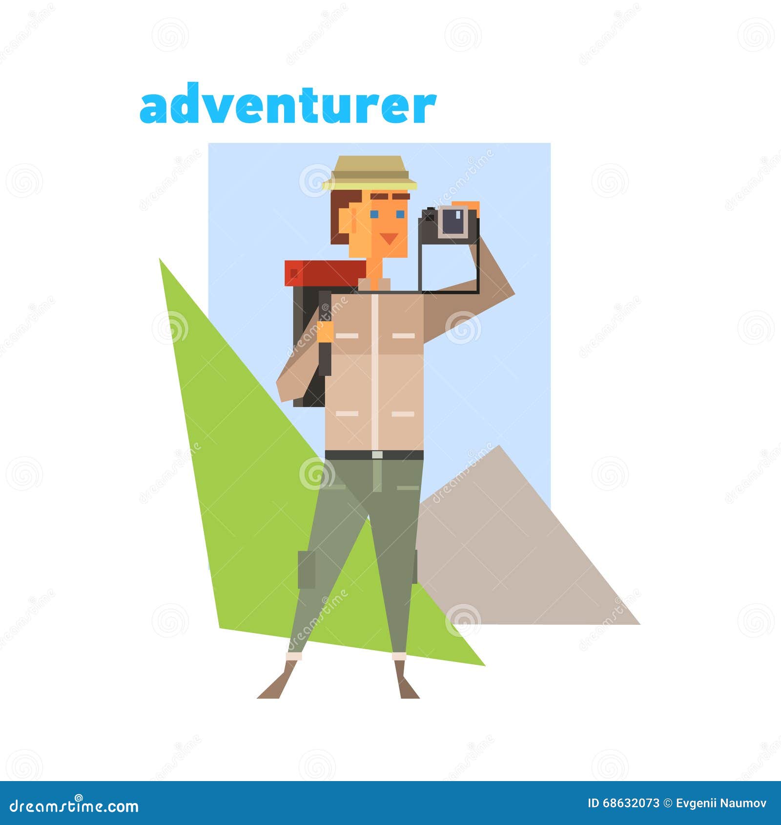 Adventurer Abstract Figure stock vector. Illustration of vector - 68632073