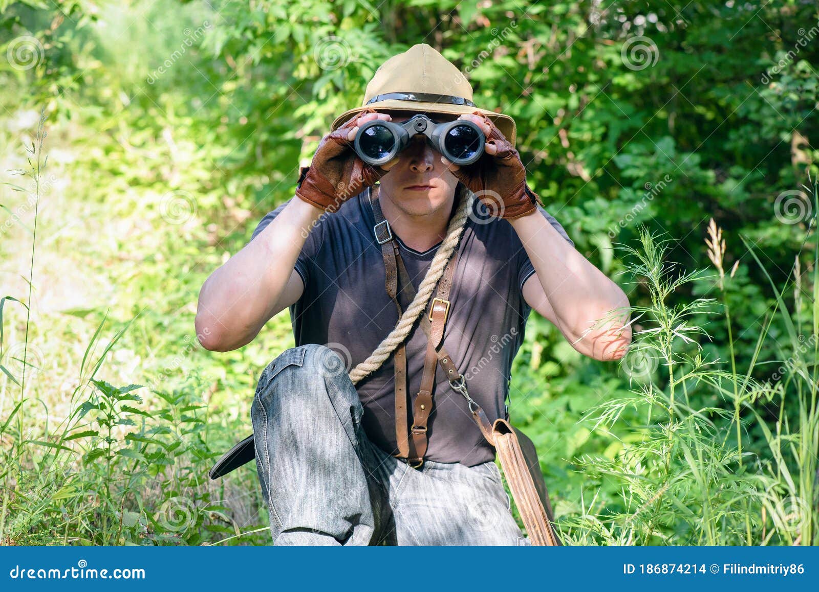 Adventurer stock photo. Image of nature, hand, jungle - 186874214