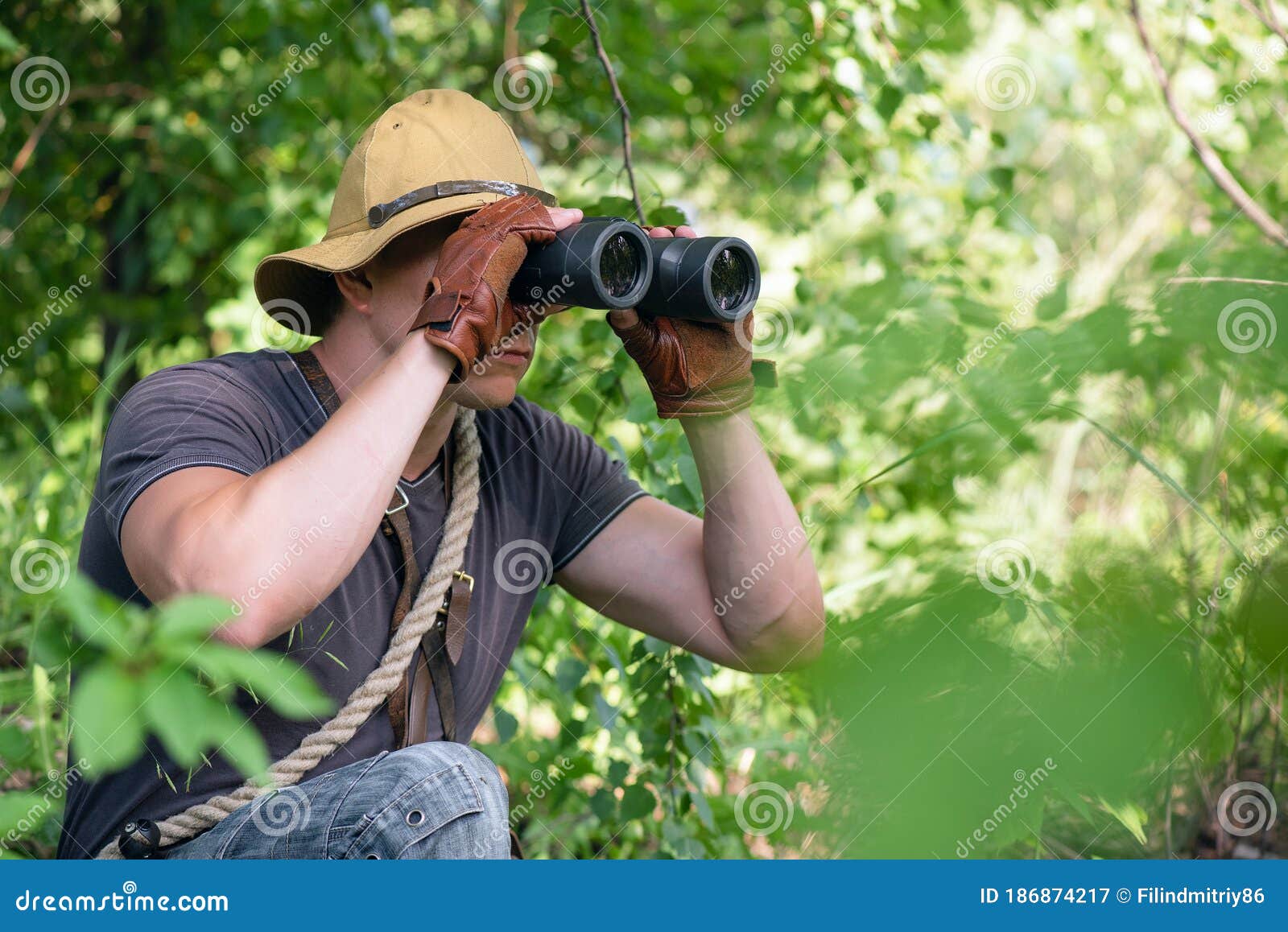 Adventurer stock image. Image of male, nature, grass - 186874217