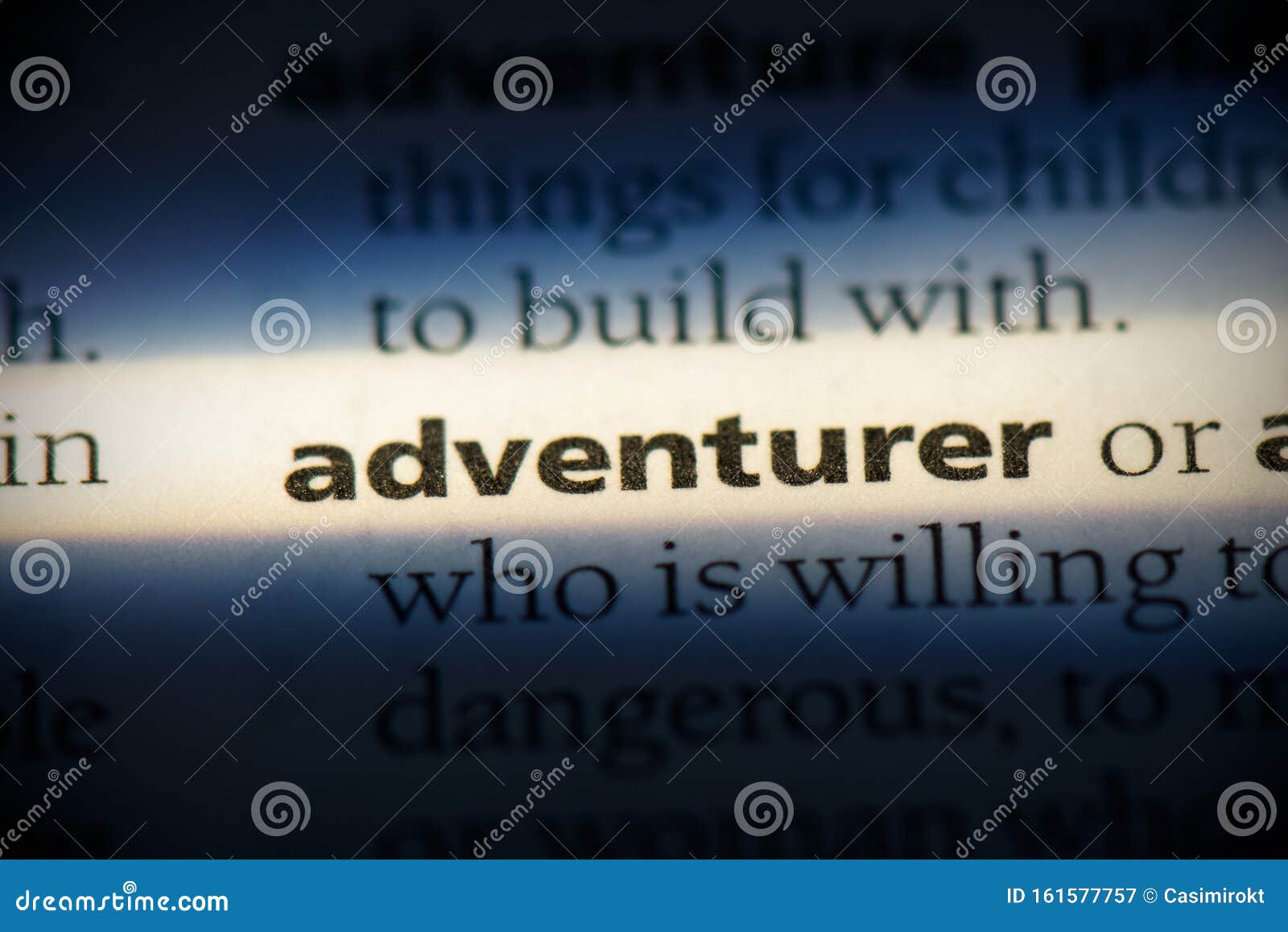 Adventurer stock image. Image of text, reference, language - 161577757