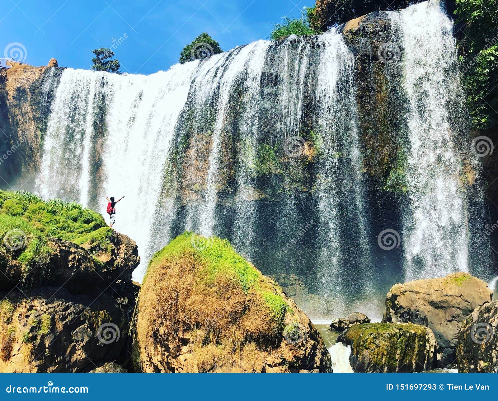Adventures with Elephant Waterfall Stock Image - Image of adventures ...