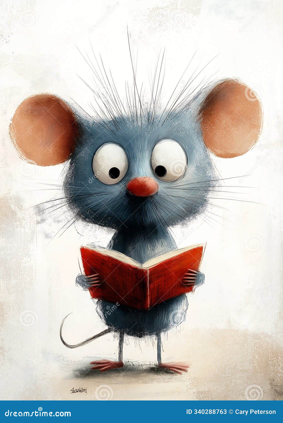 Adventures in Science: a Curious Mouse and a Surprised Dinosaur Stock ...