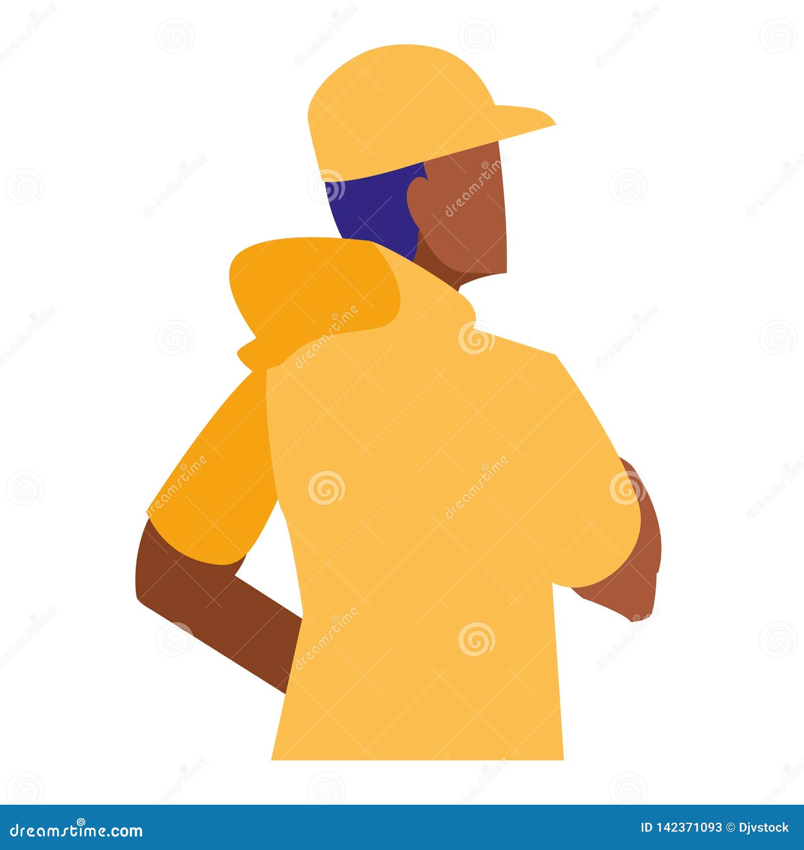 Adventurous Black Man with Cap Avatar Character Stock Vector ...