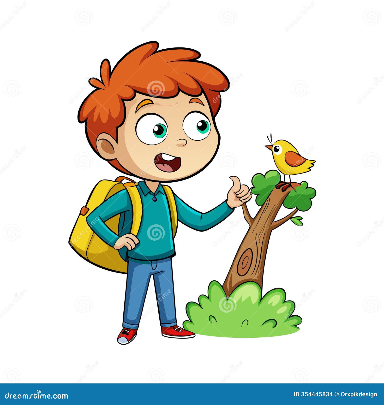Adventurous Cartoon Boy Ready for Exploration Stock Vector ...