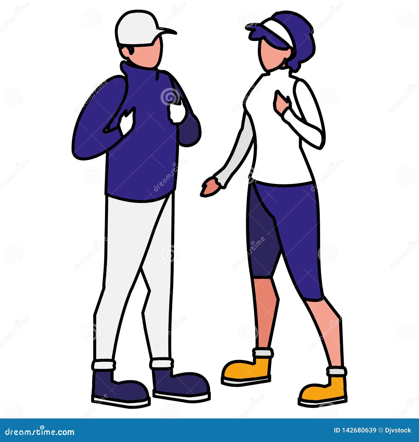 Adventurous Couple Avatar Character Stock Vector - Illustration of ...