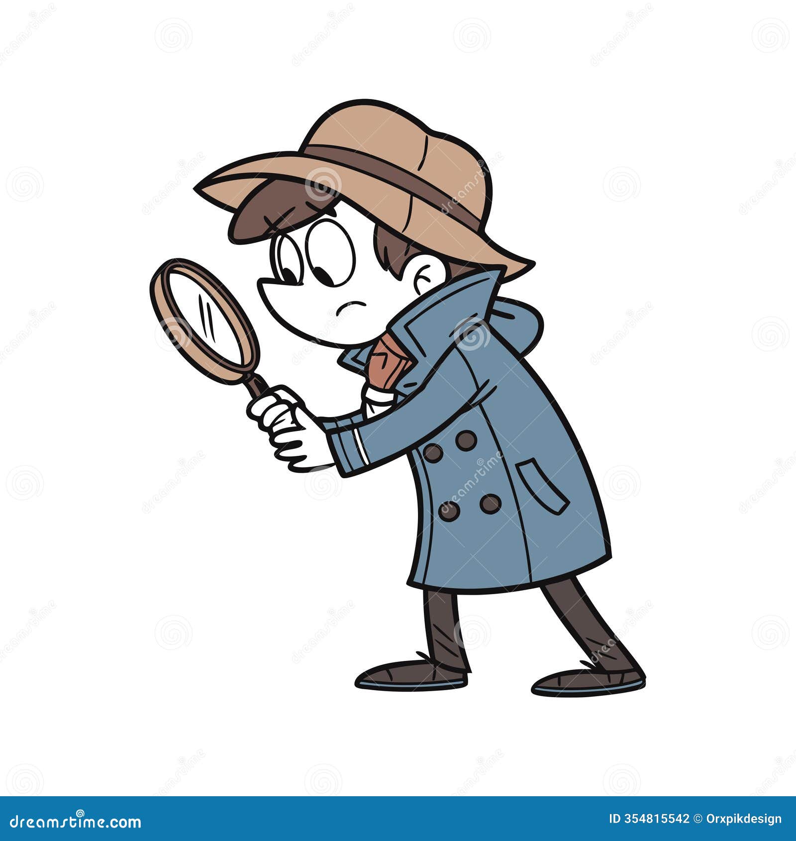 Adventurous Detective Boy Cartoon Stock Illustration - Illustration of ...