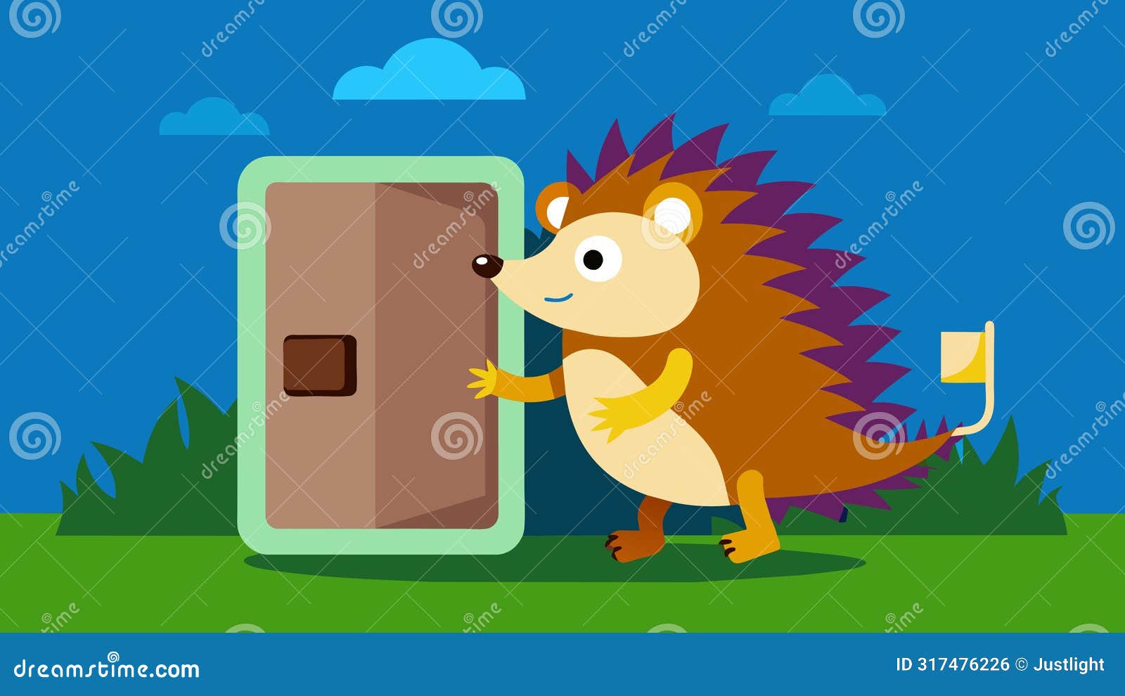 An Adventurous Hedgehog Walking through the Electronic Pet Door Ready ...