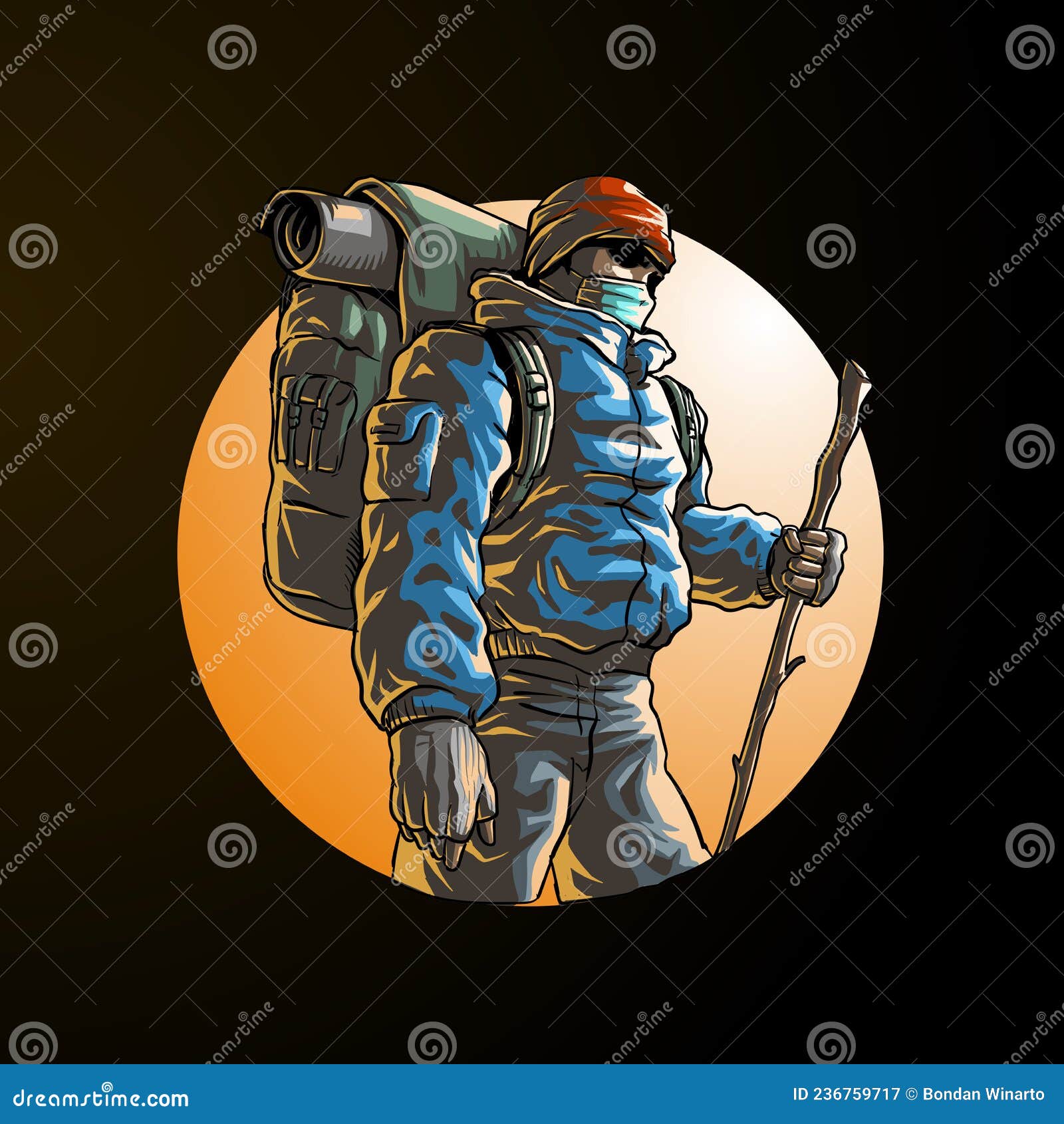 Adventurous Nature Vector Illustration Stock Illustration ...