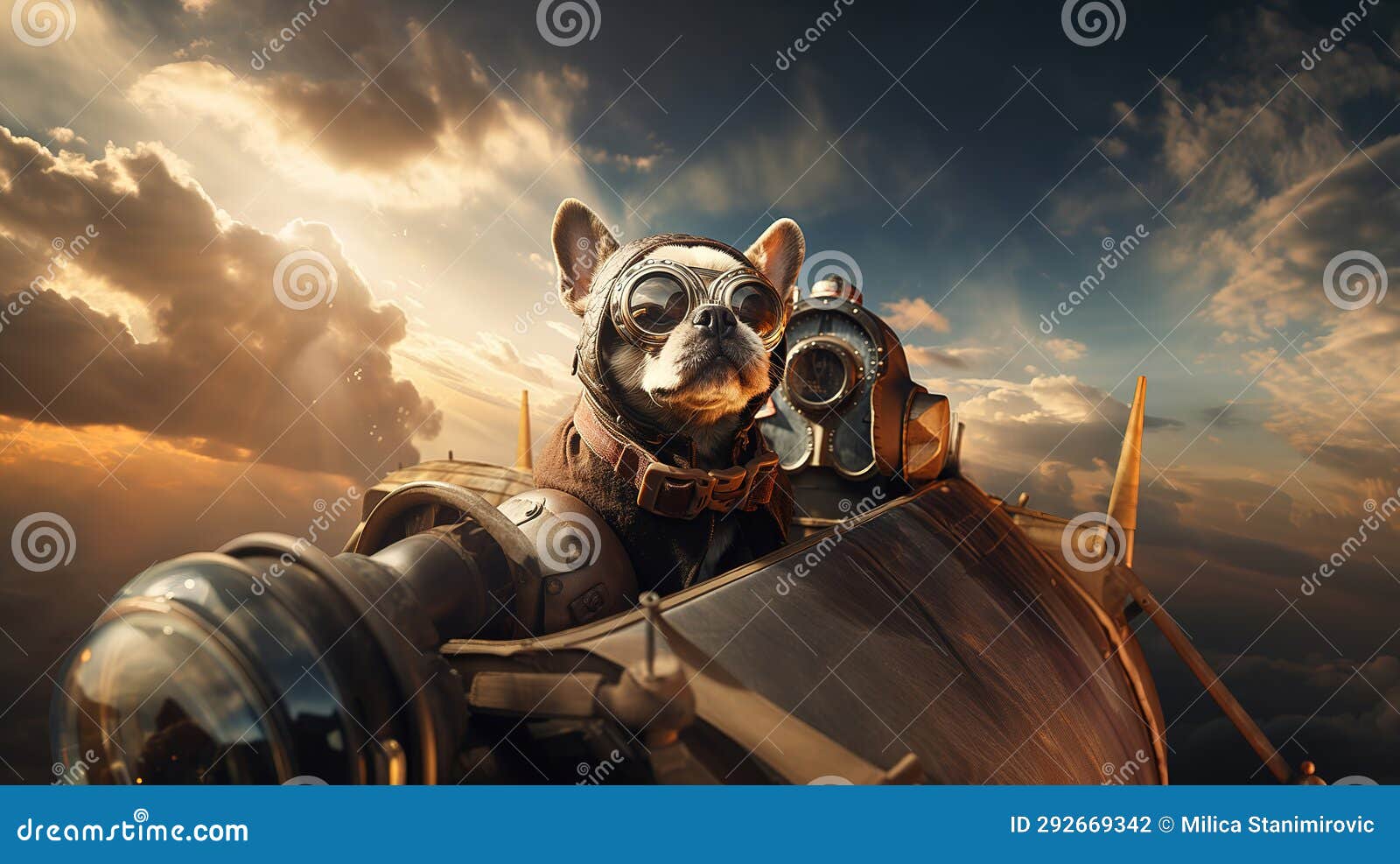 Adventurous Paws: Dog Aviator Soaring High in a Tiny Plane Stock ...