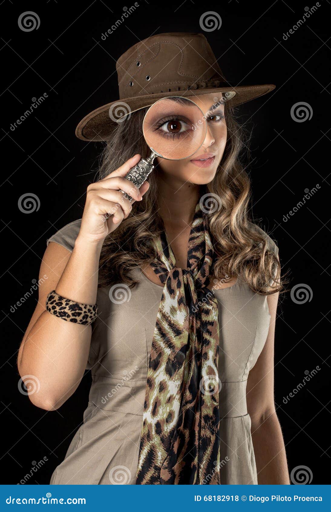 Adventurous Woman on Safari Stock Photo - Image of trip, detective ...