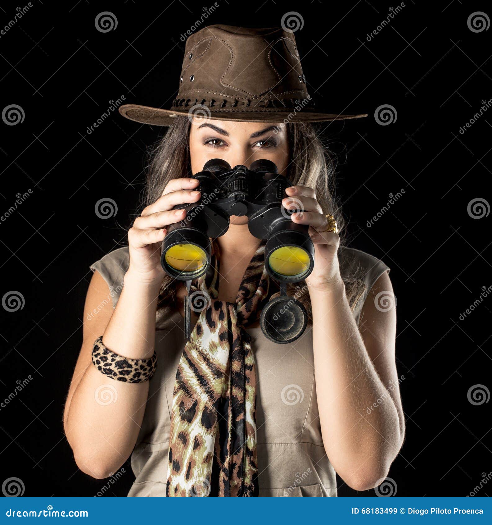 Adventurous Woman on Safari Stock Image - Image of safari, explorer ...