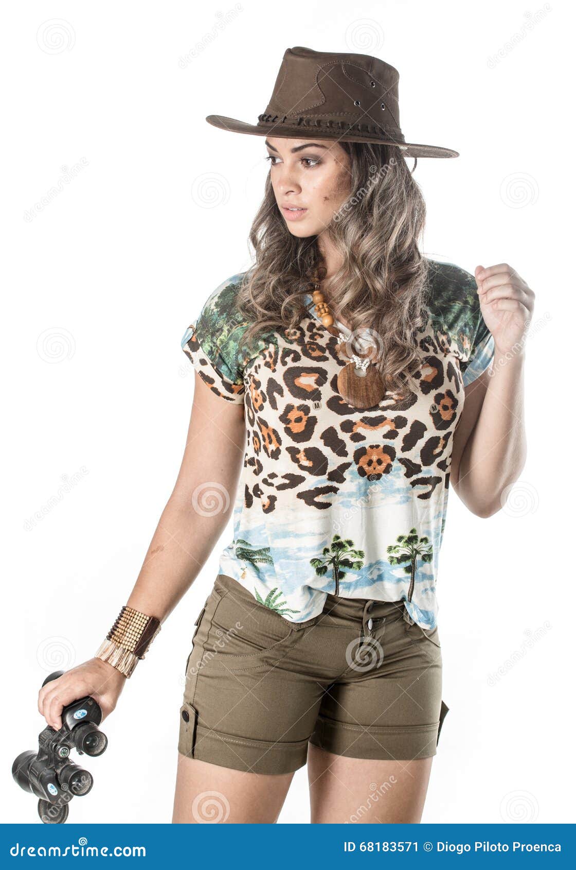 Adventurous Woman on Safari Stock Image - Image of photographic, moss ...